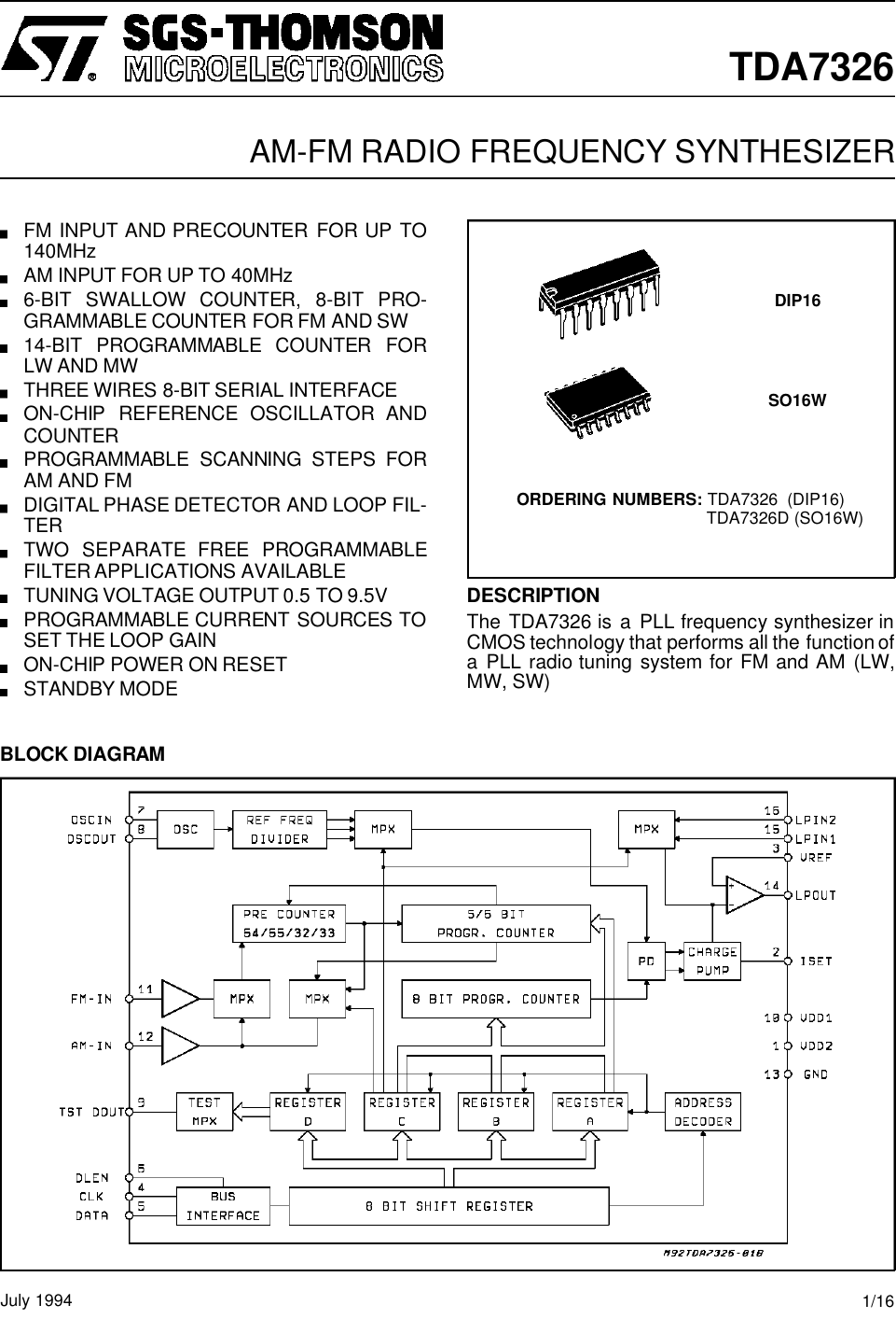 TDA7326, TDA7326D Datasheet. Www.s manuals.com. St