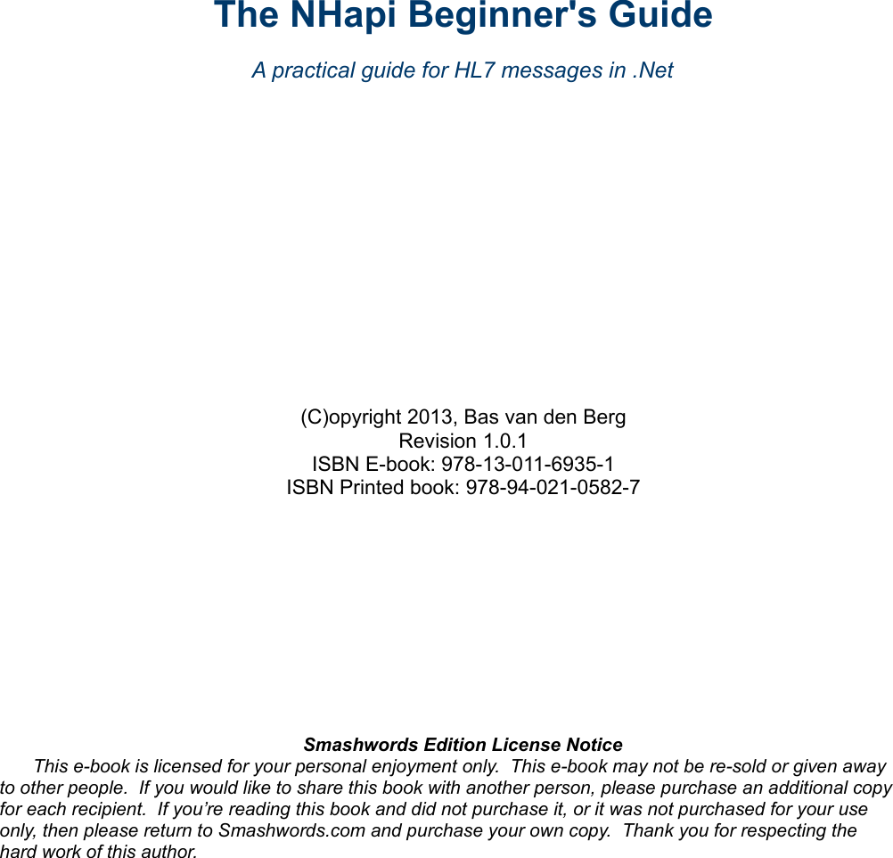 The NHapi Beginner's Guide beginners