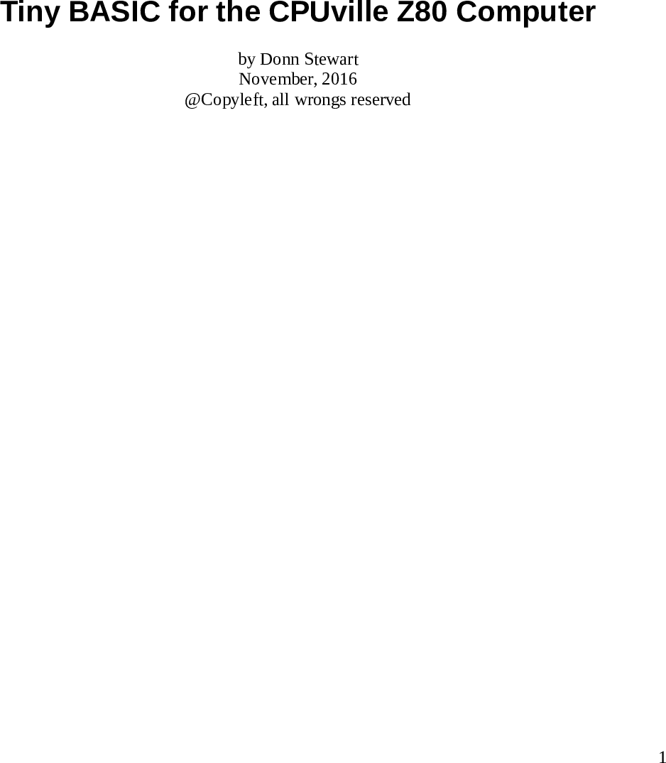 Tiny Basic Instructions