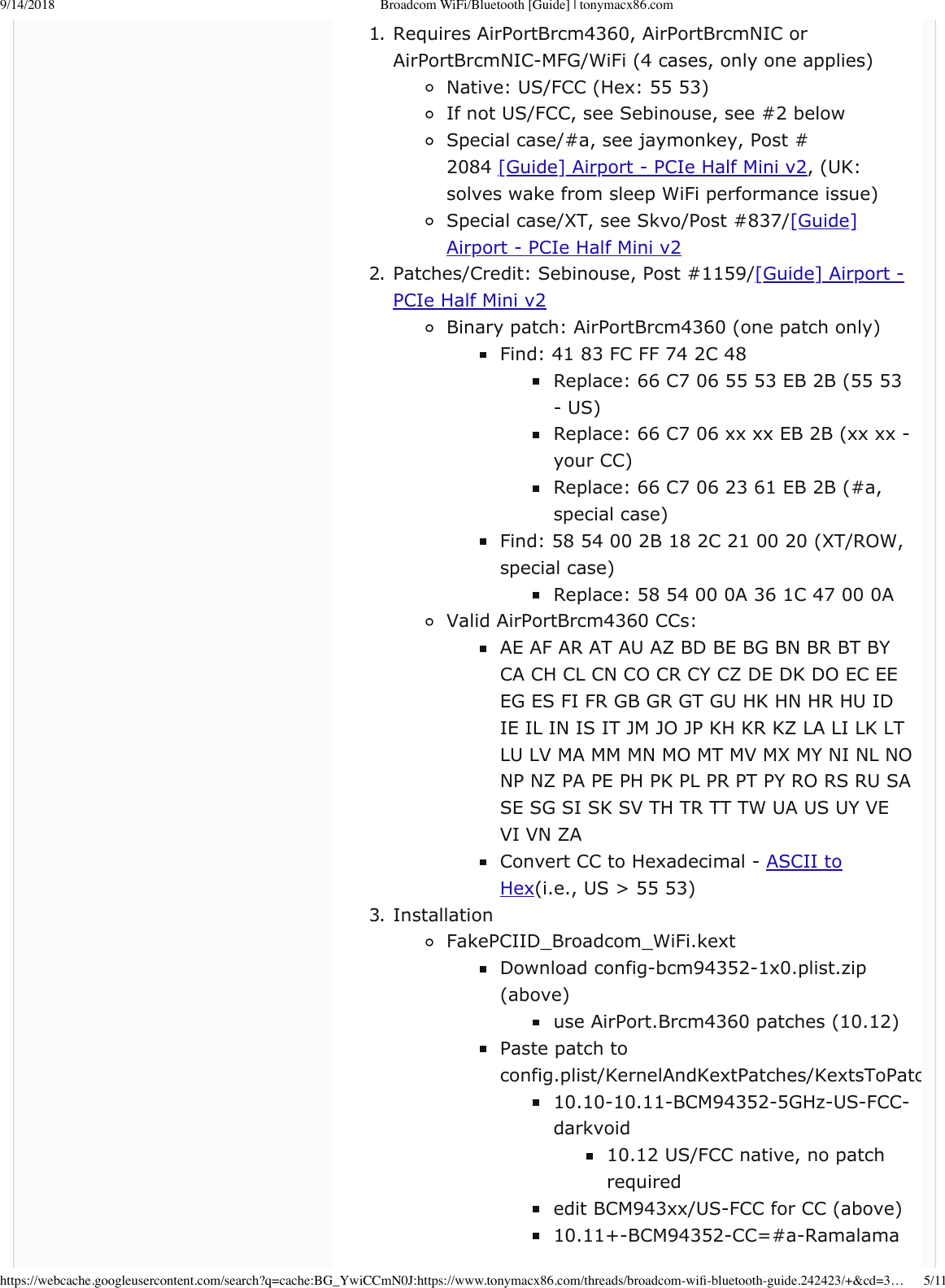 Tonymacx86.com Broadcom wifi bluetooth guide