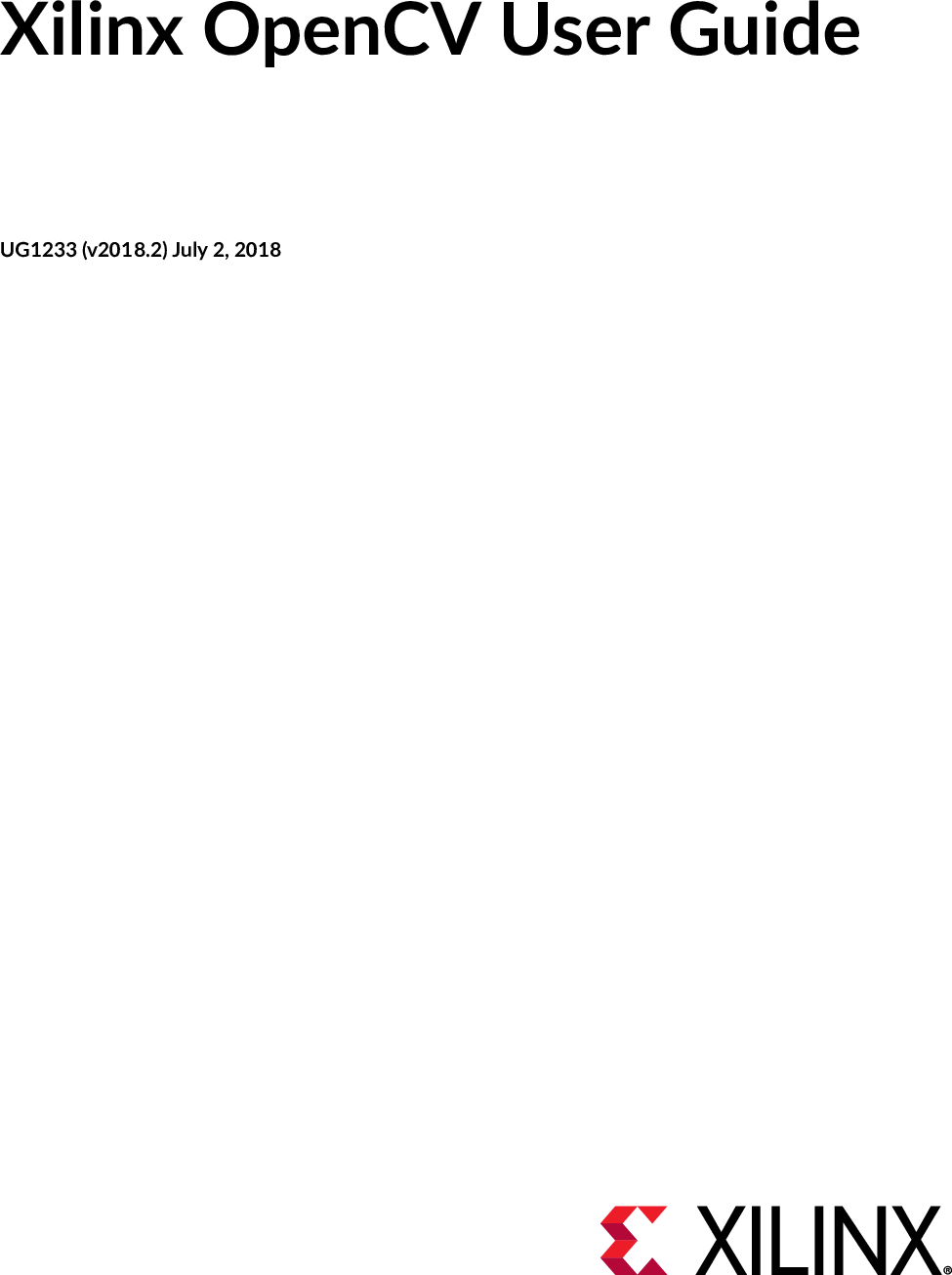 Xilinx OpenCV User Guide Ug1233