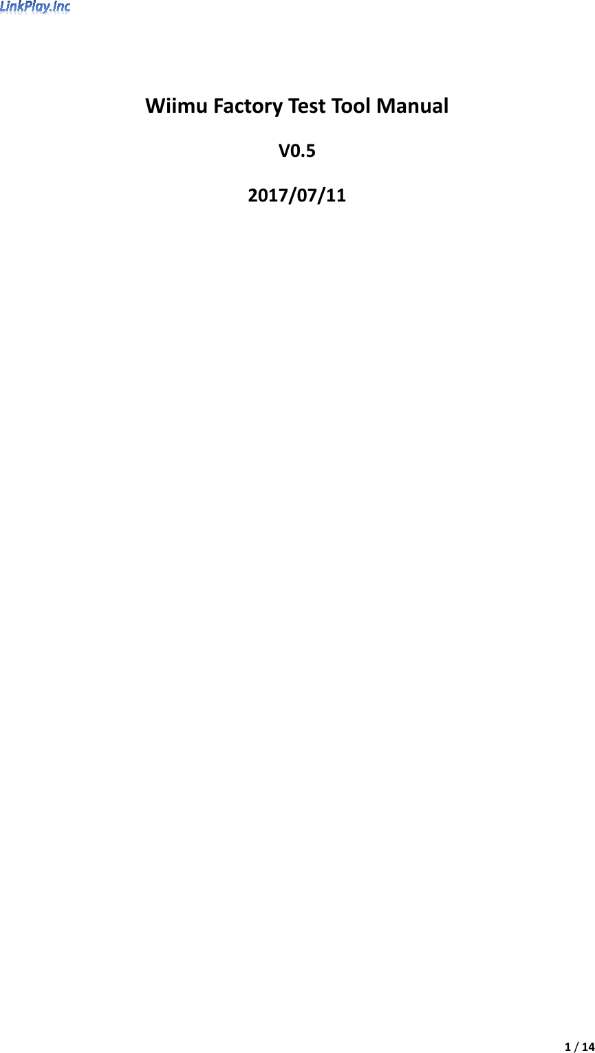 User Manual For Factory Tool