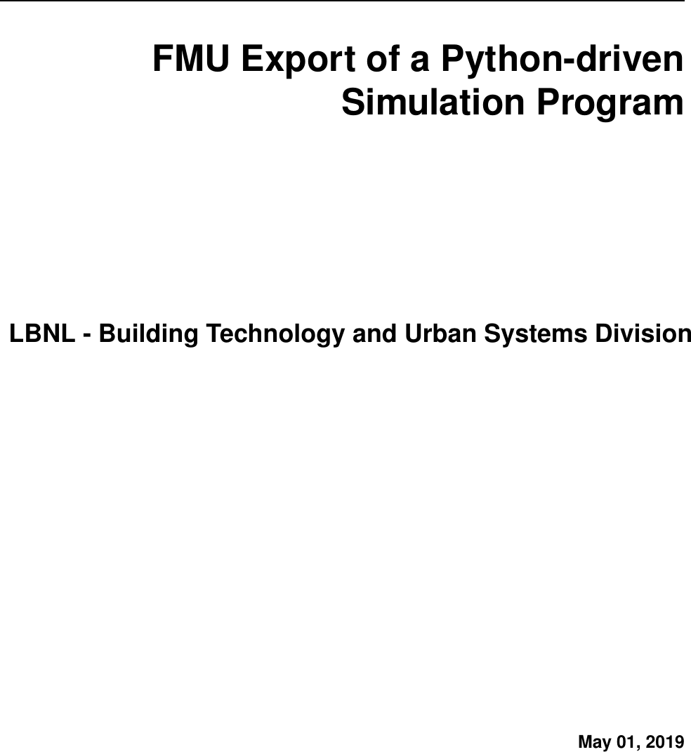 Fmu Export Of A Python Driven Simulation Program User Guide