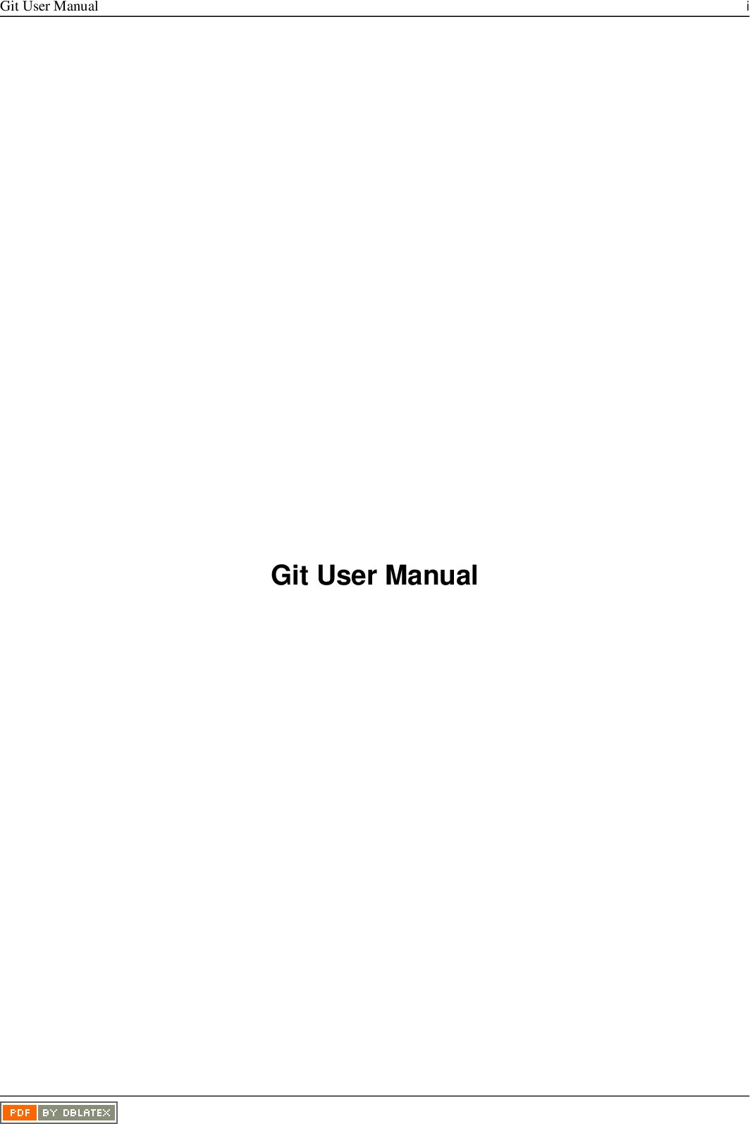 Git User Manual
