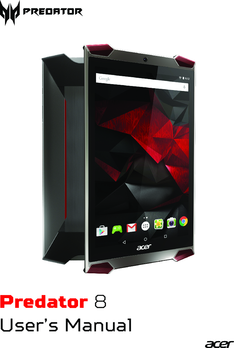 User Guide Manual Acer Predator8 Tablet Gt 810