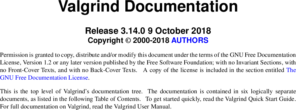 Valgrind Manual