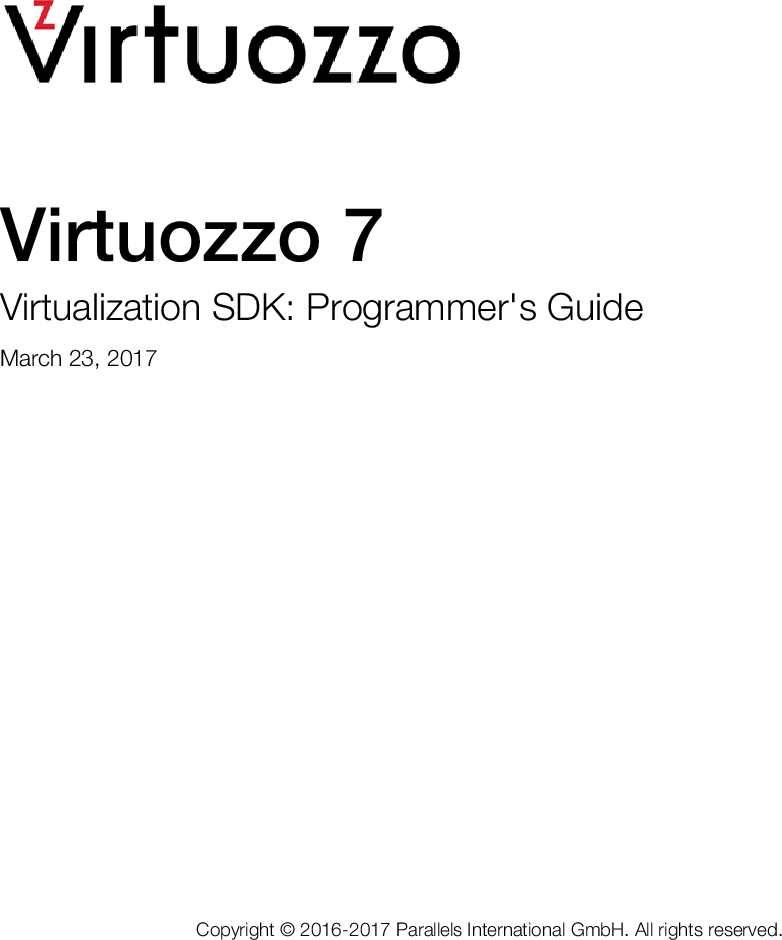 Virtuozzo Virtualization SDK Guide