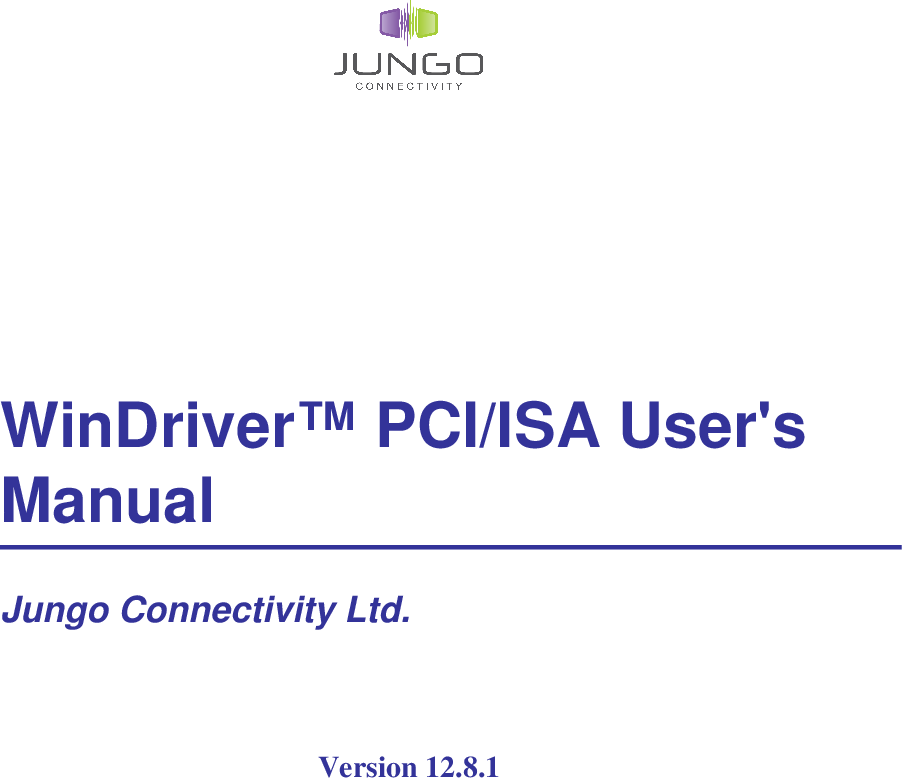 WinDriver™ PCI﻿/﻿ISA User's Manual Wdpci