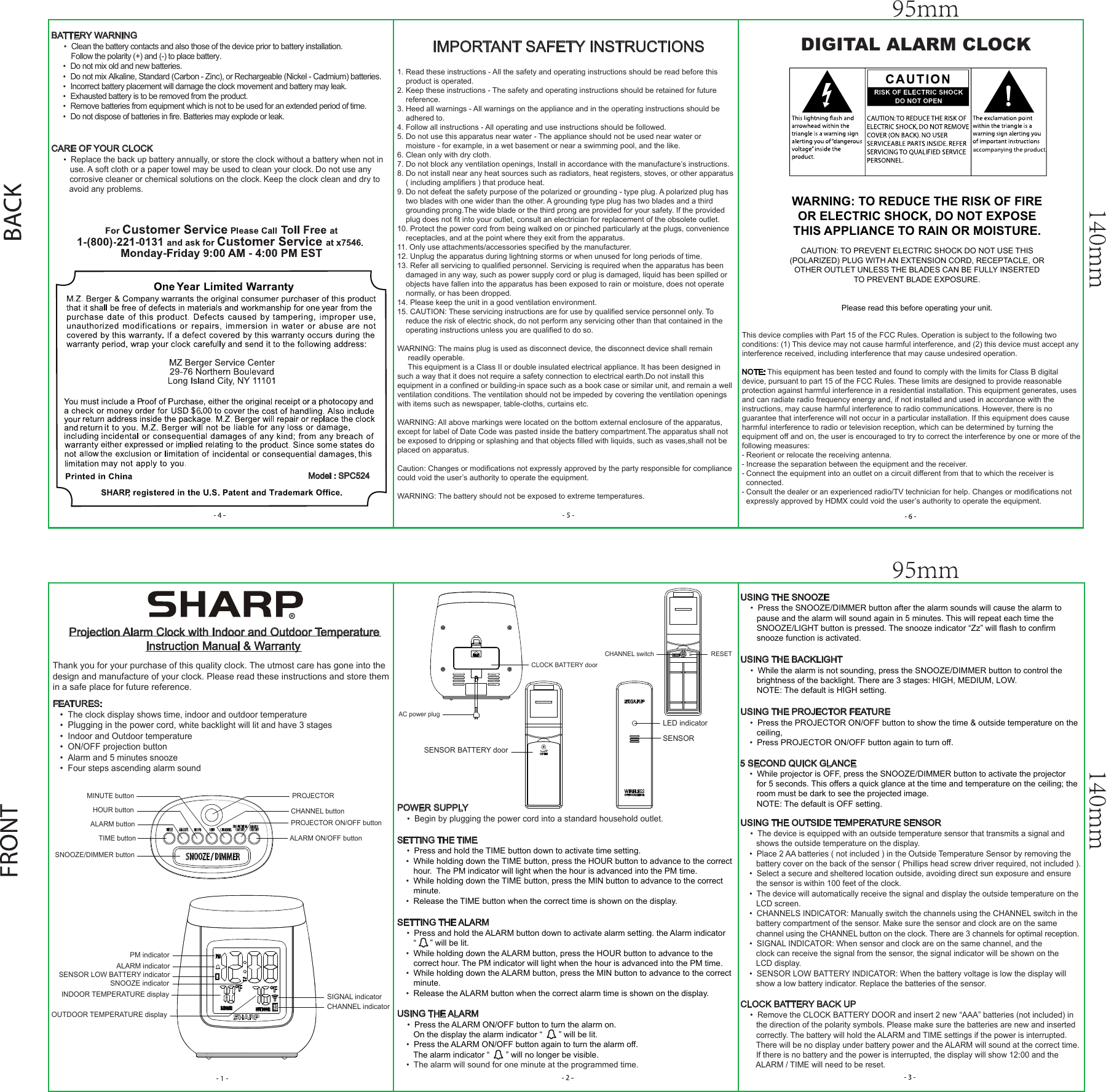 Dongguan Rainbow Tech Electronic and Plastic SPC524A Projection Alarm ...