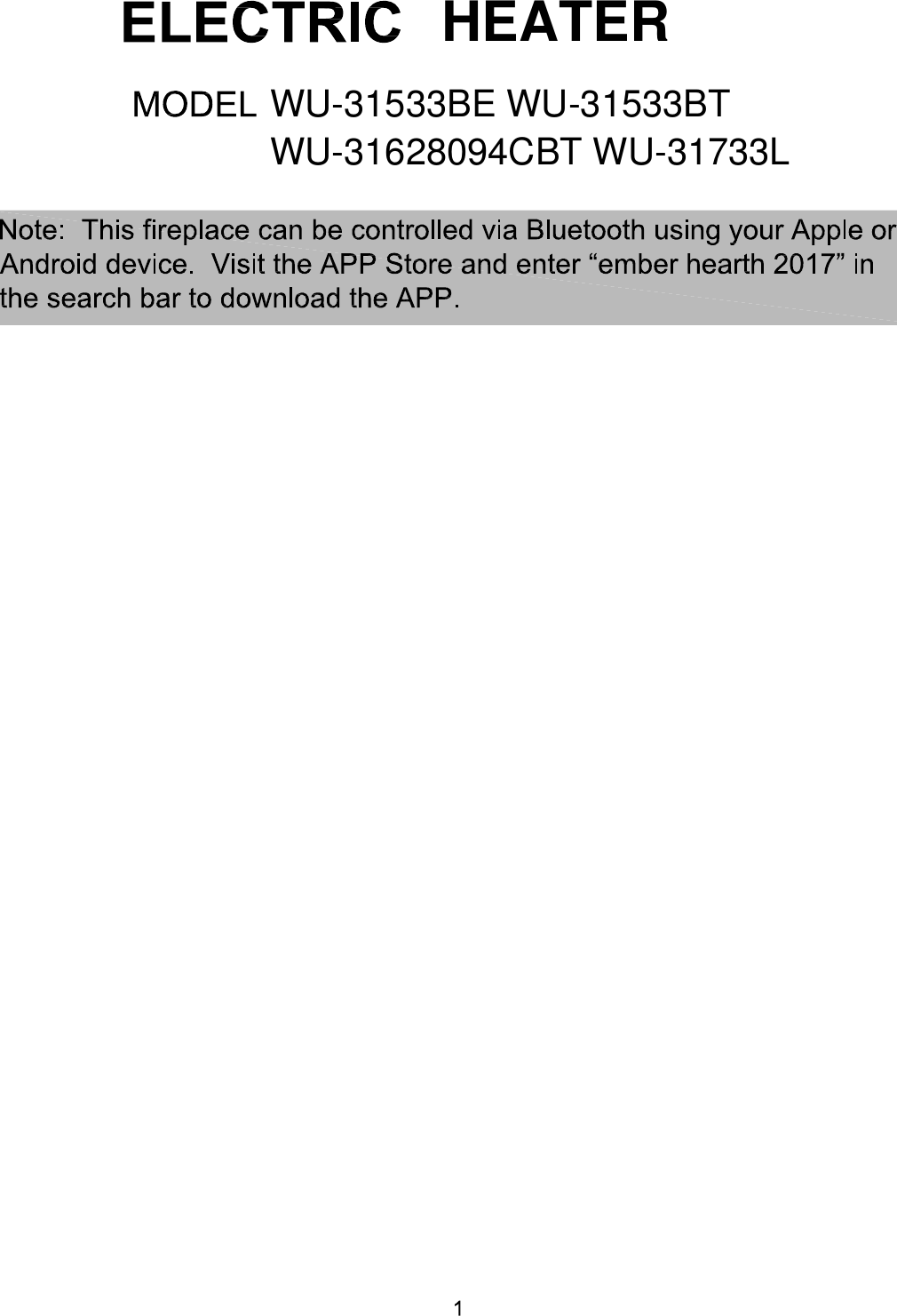 Dongguan Songwei Electric Technology C094BT Electric Heater User Manual