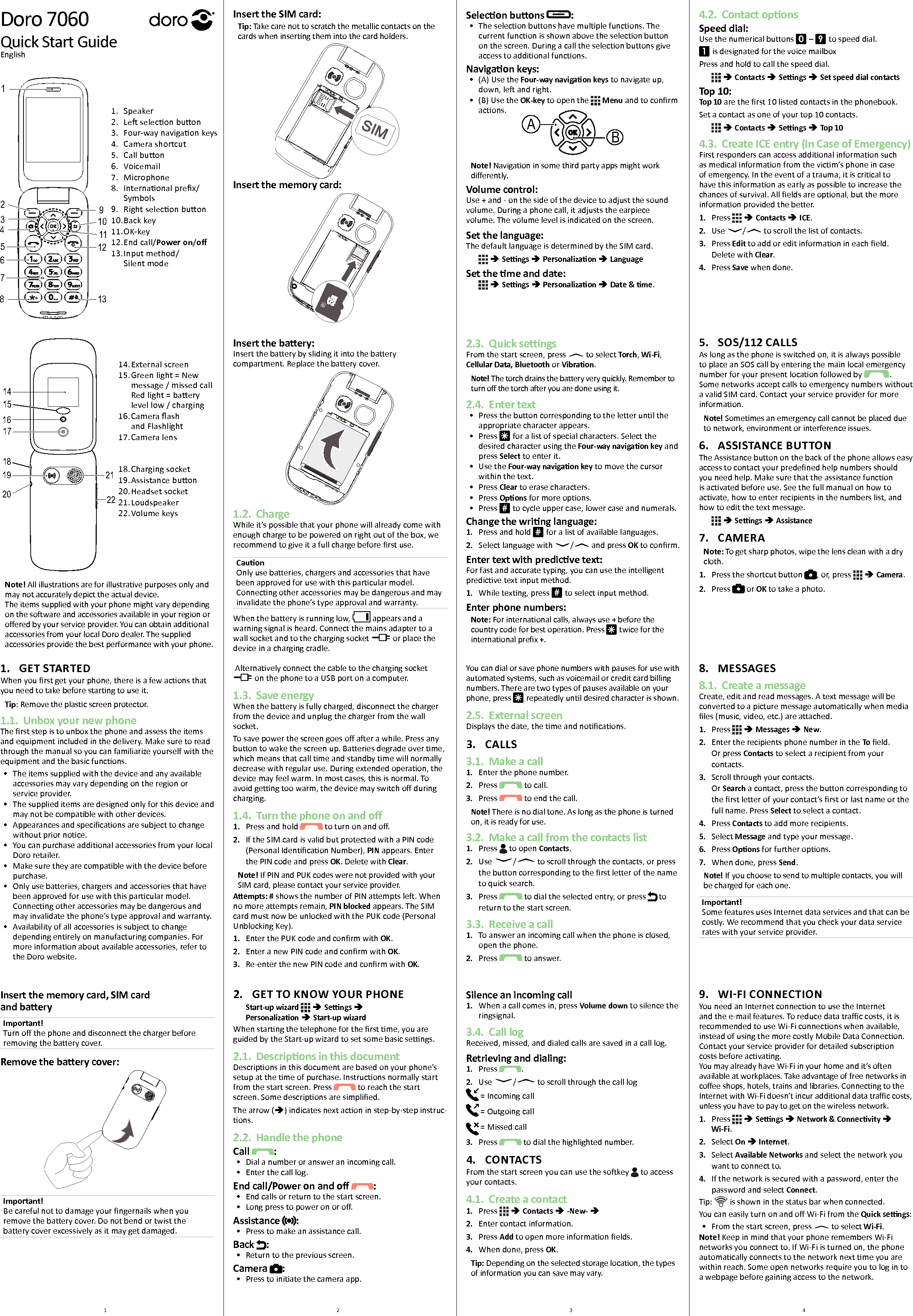 Doro DFC0190 4GLTE CLAMSHELL PHONE User Manual