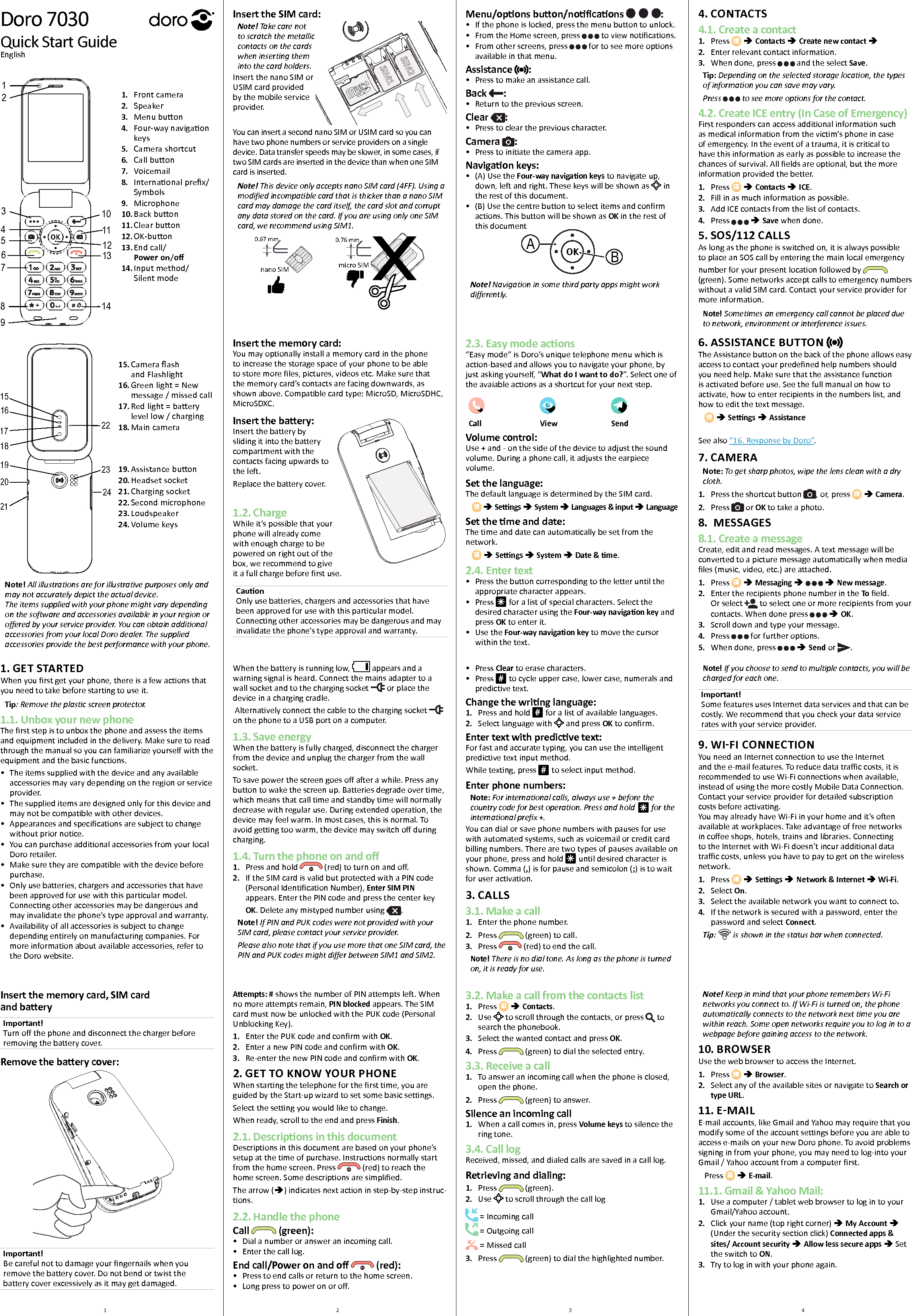 Doro DFC0270 4G Clamshell Smart Feature Phone User Manual