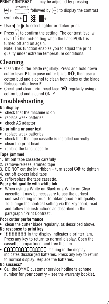 Dymo Labelpoint 200 Lp200 Users Manual