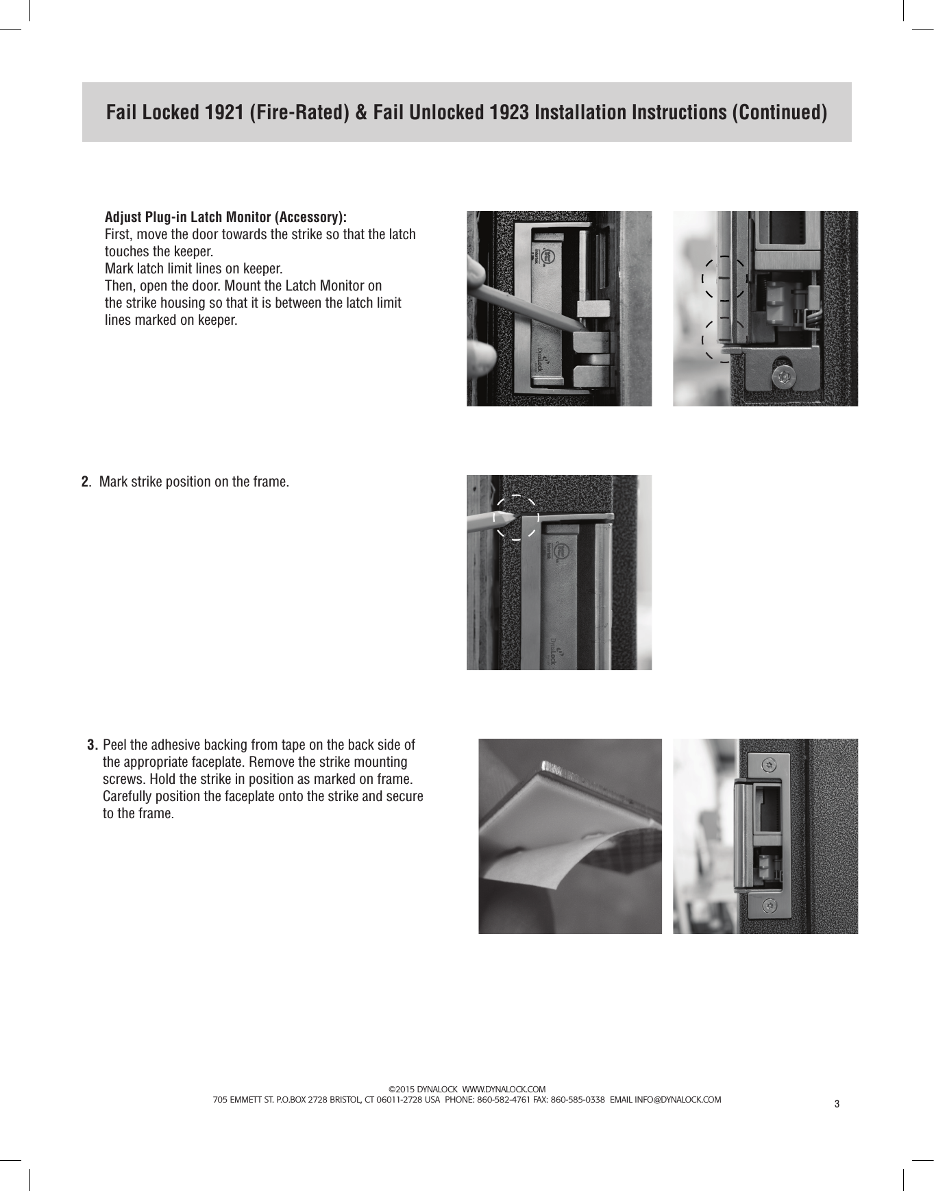DynaLock 1921 1923 Installation Instructions 23