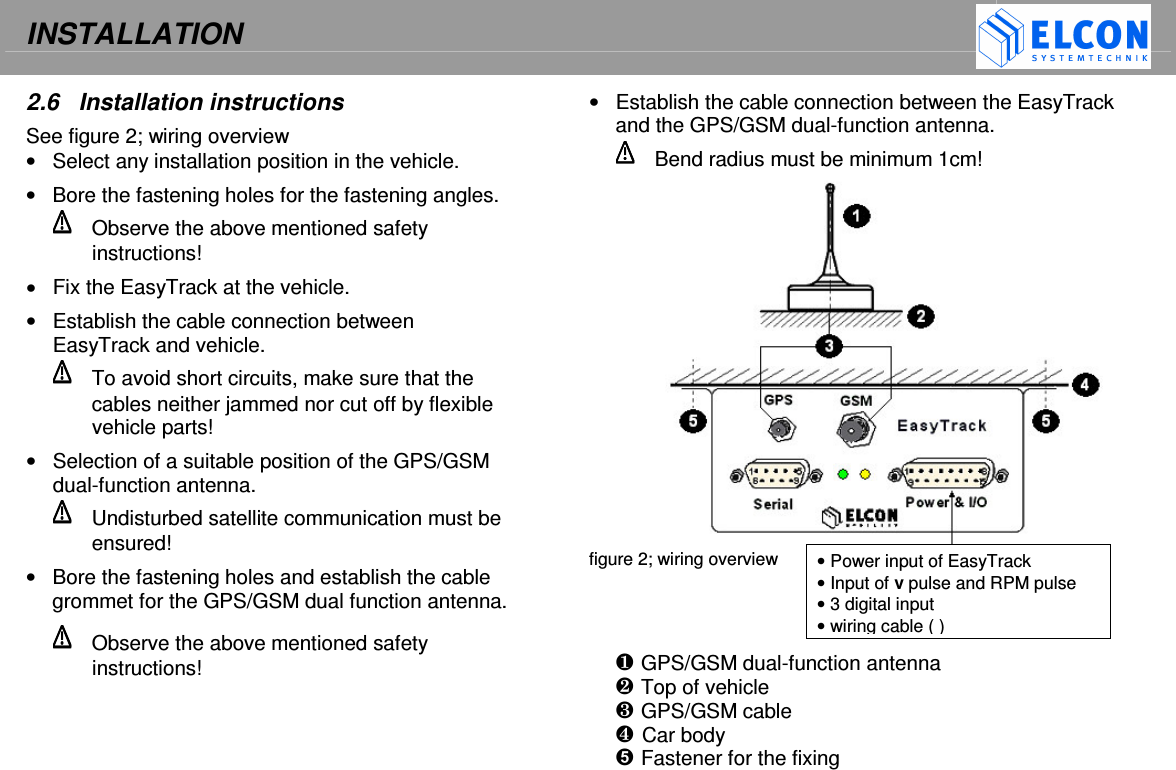 ELCON Systemtechnik 6618A EasyTrack 6618A User Manual Manual