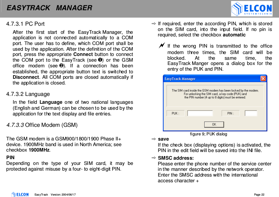 ELCON Systemtechnik 6618A EasyTrack 6618A User Manual UsersManual