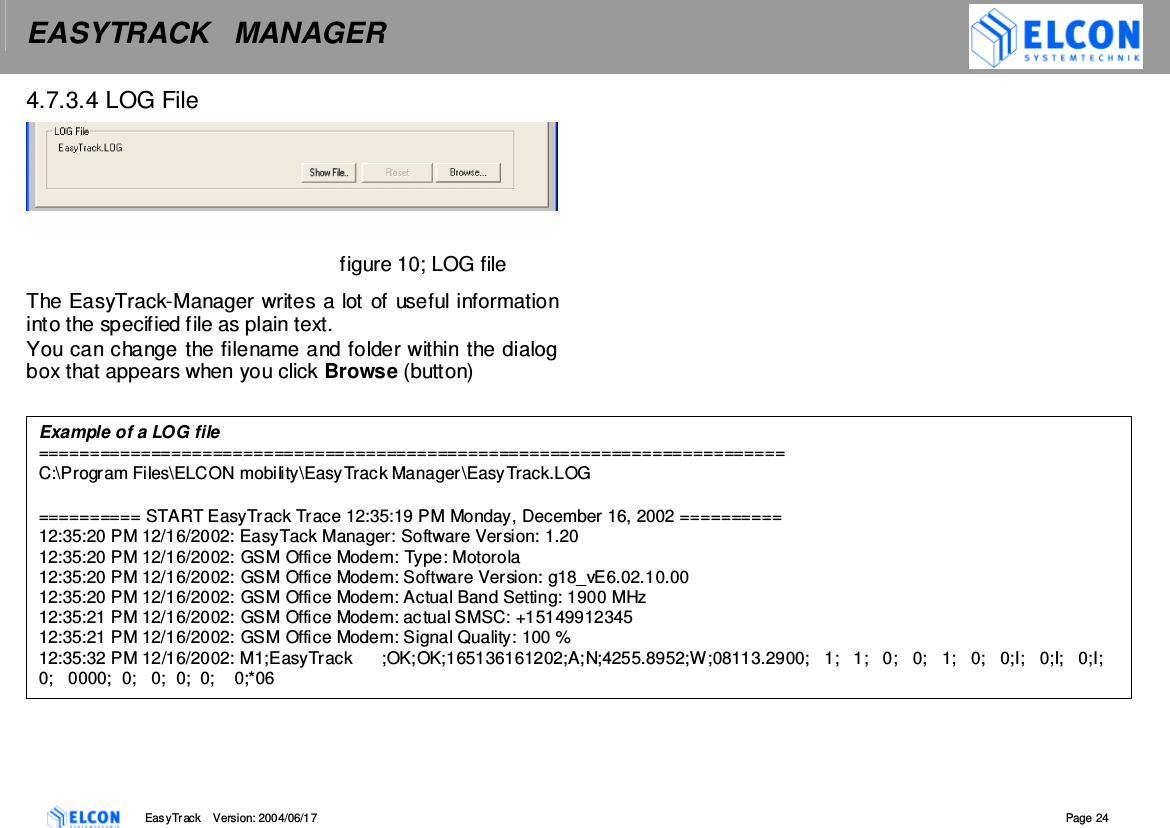 ELCON Systemtechnik 6618A EasyTrack 6618A User Manual UsersManual