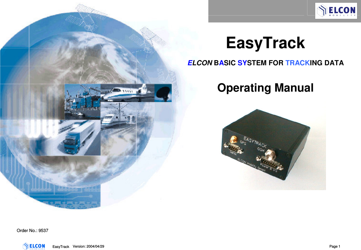 ELCON Systemtechnik 6618A EasyTrack 6618A User Manual Manual