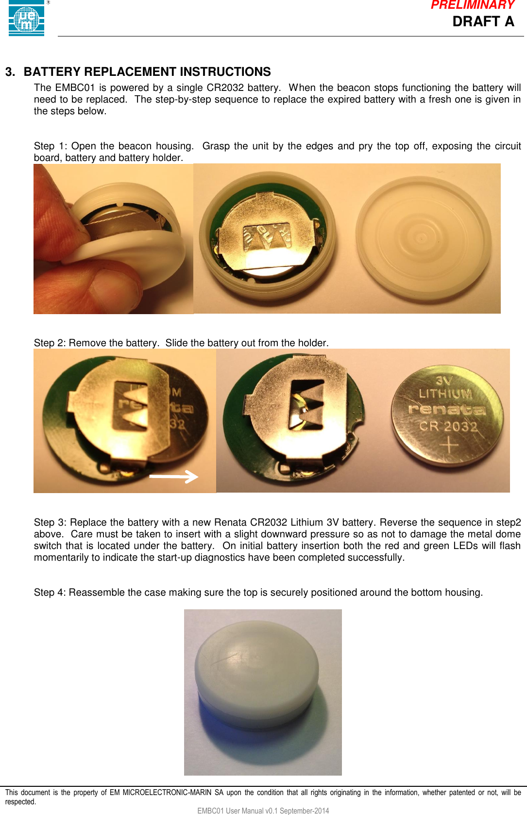 EM Microelectronic Marin EMBC01 Blue tooth low energy proximity beacon ...