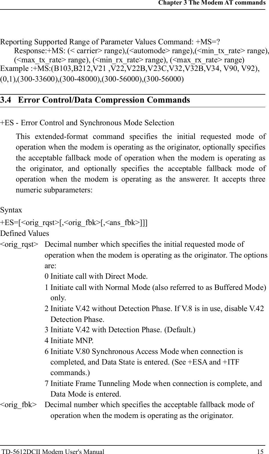 ETEK TECHNOLOGY TD5612DCII MODEM User Manual TD 56000III EN