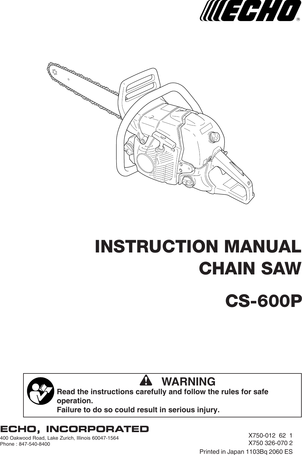 Echo Cs 600P Owner S Manual