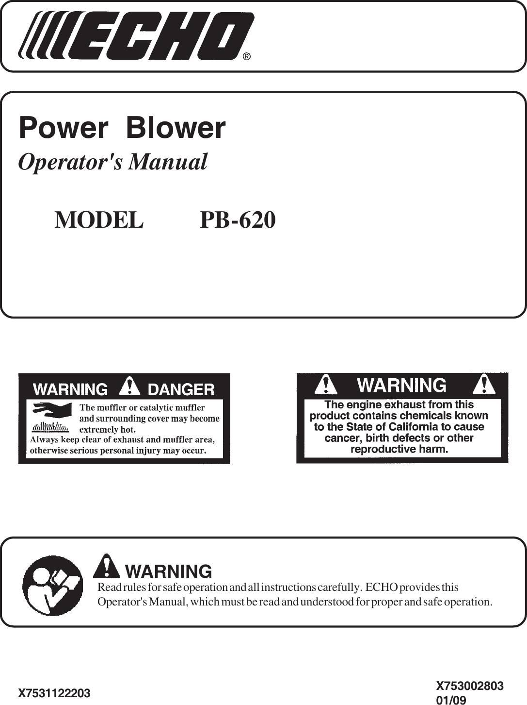 Echo Pb 620 Operators Manual PB620es_111407