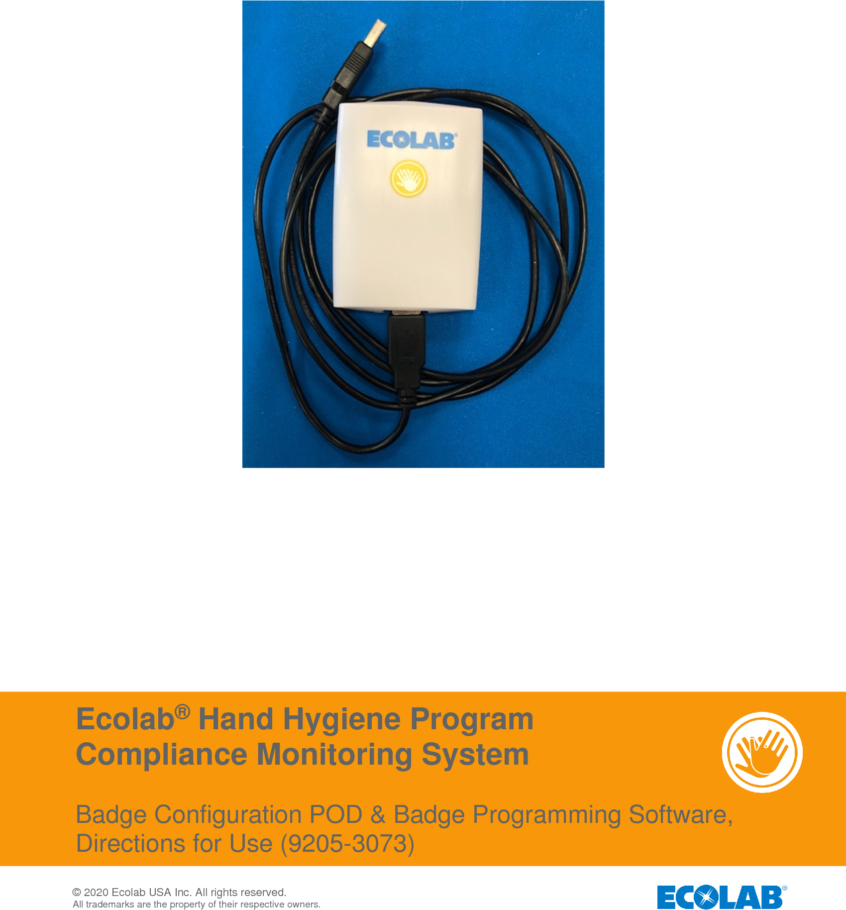 Ecolab 92053073 HHCM915 Badge Configuration POD User Manual Manual