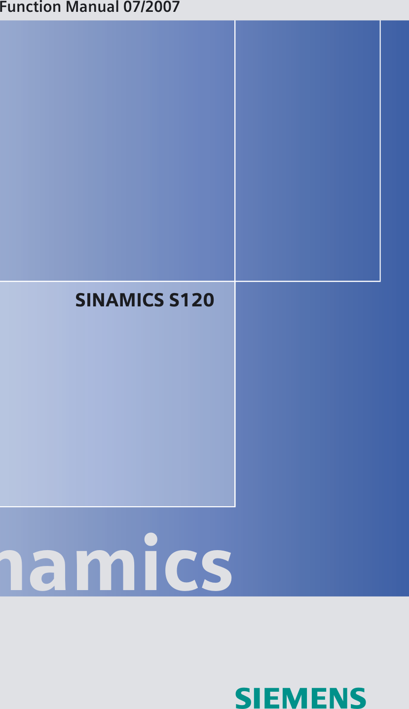 Efficient Networks Siemens Sinamics S120 Users Manual Function