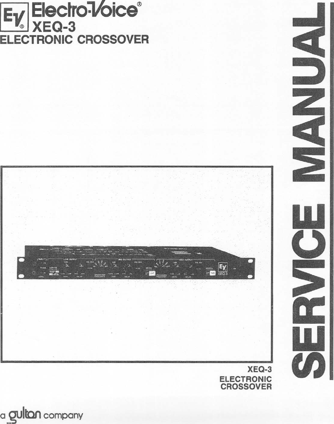 Electro Voice Electronic Crossover Xeq 3 Users Manual Service