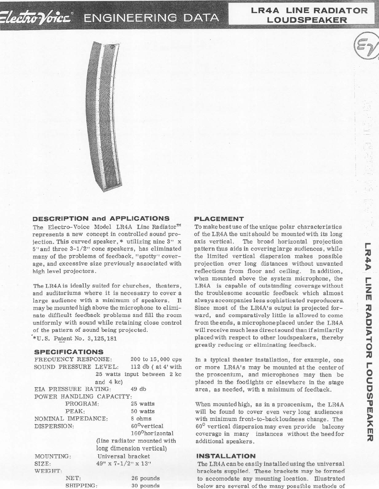 Electro Voice Lr4A Users Manual EDS
