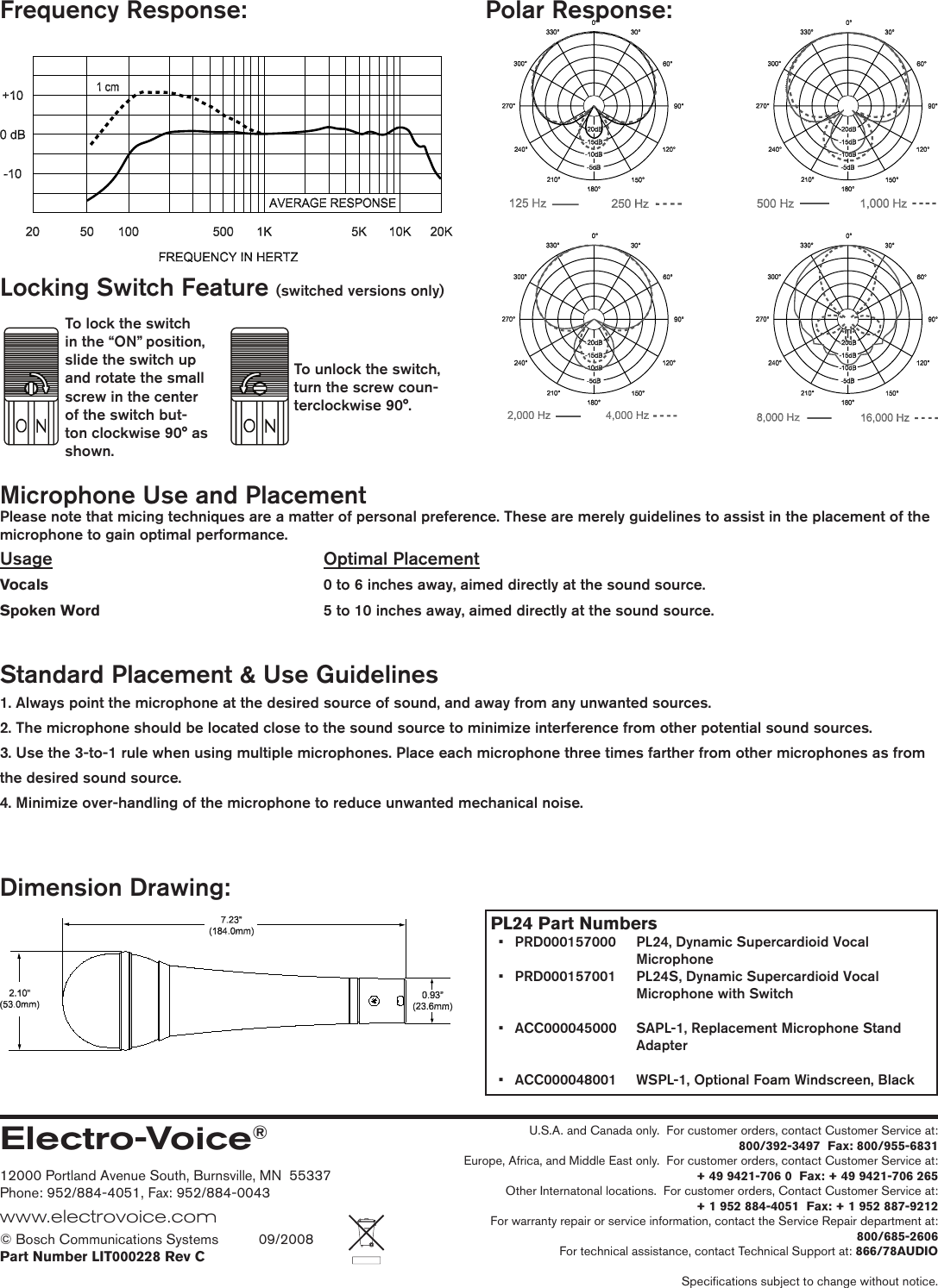 Electro Voice Pl24 Users Manual