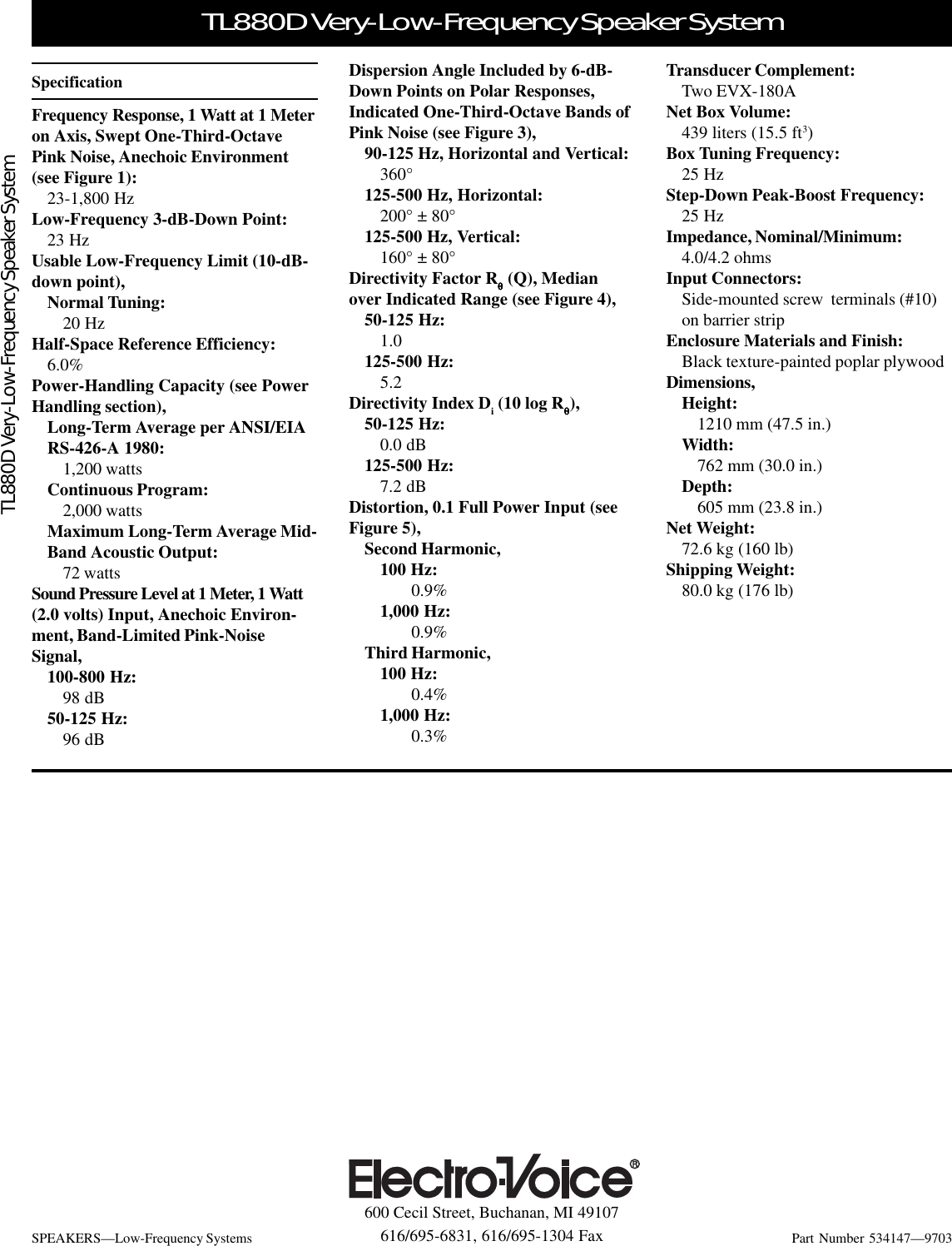 Electro Voice Tl880D Users Manual 3