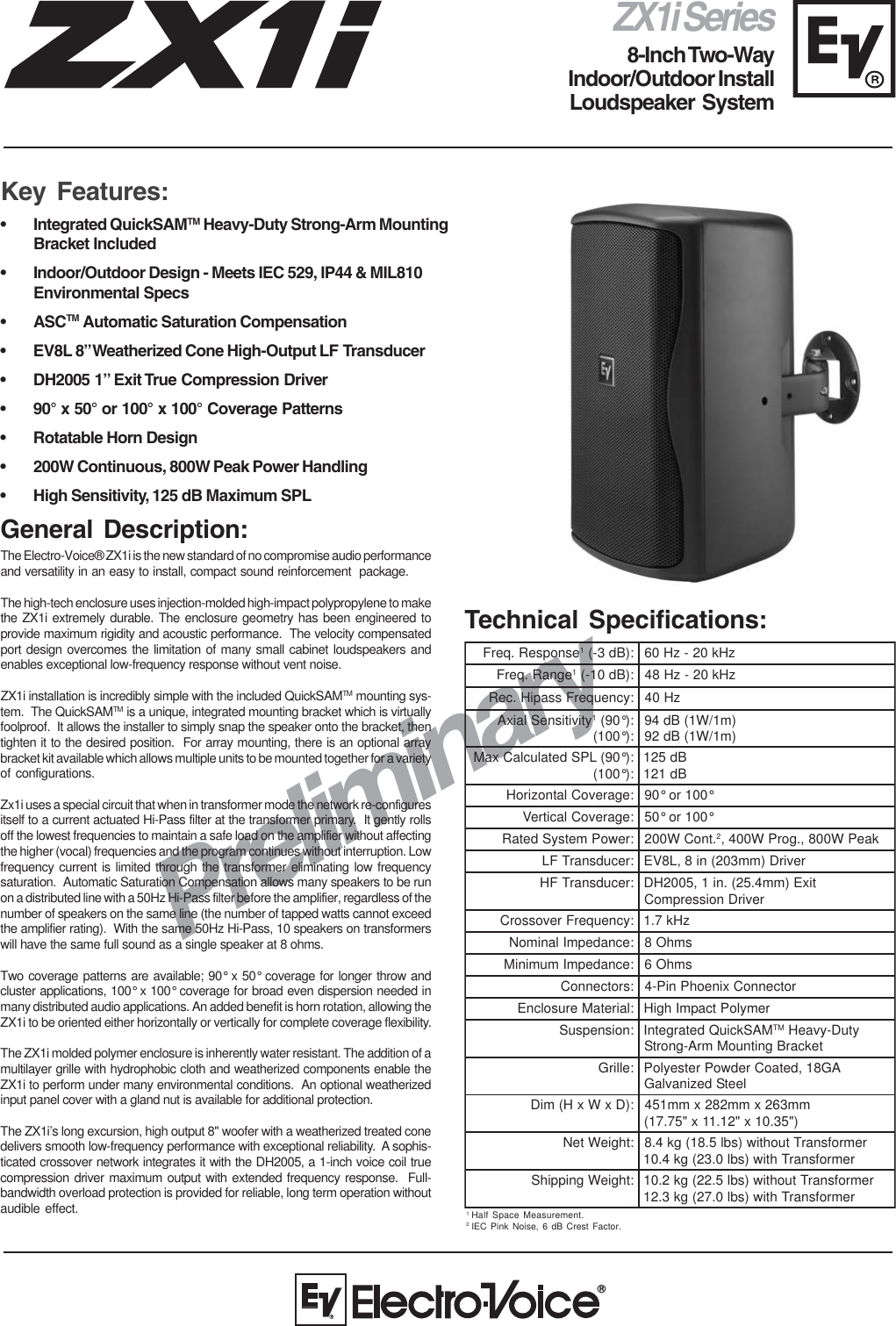Electro Voice Zx1Iseries Users Manual FRi+122_4pg