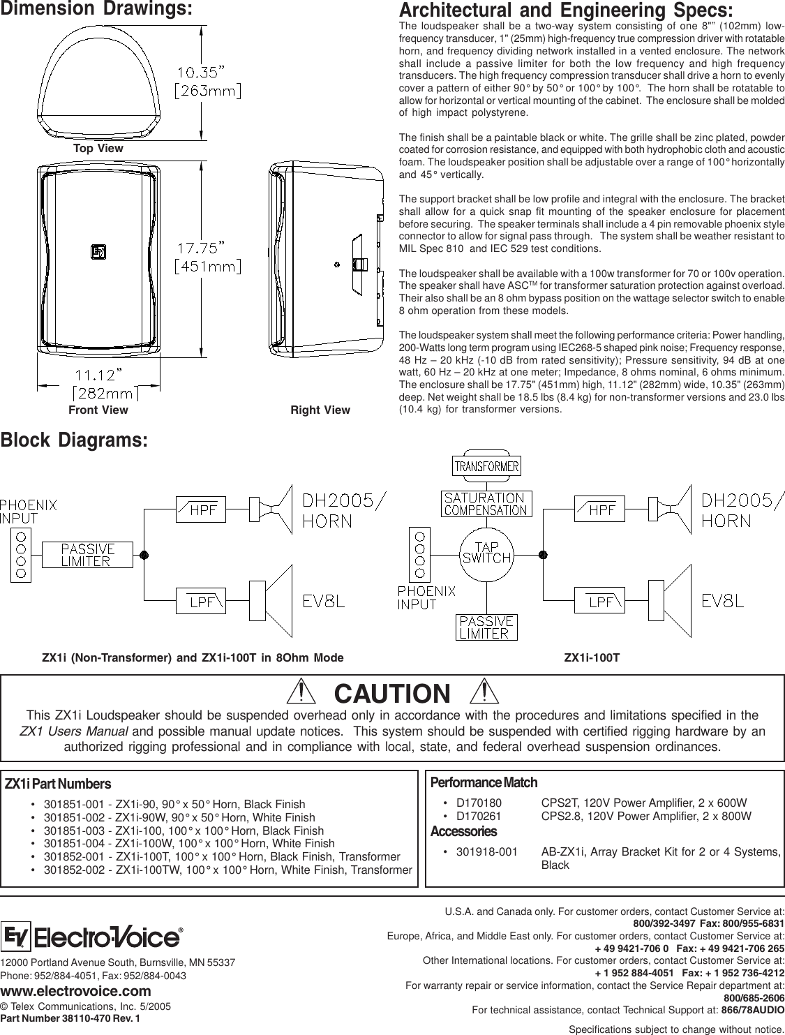 Electro Voice Zx1Iseries Users Manual FRi+122_4pg