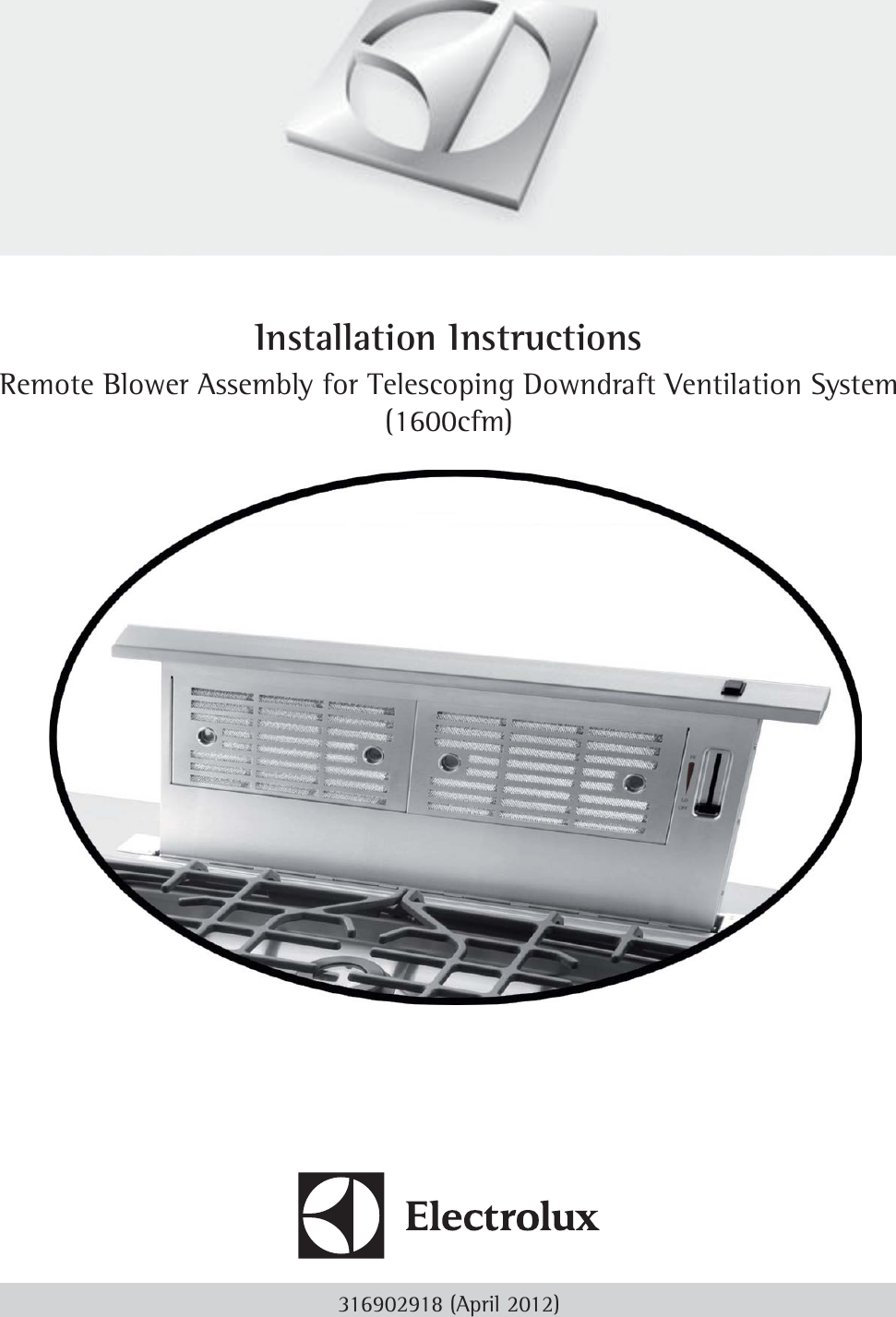 Electrolux 1600 Cfm Blower Ei16Ddprks Installation Instructions ...