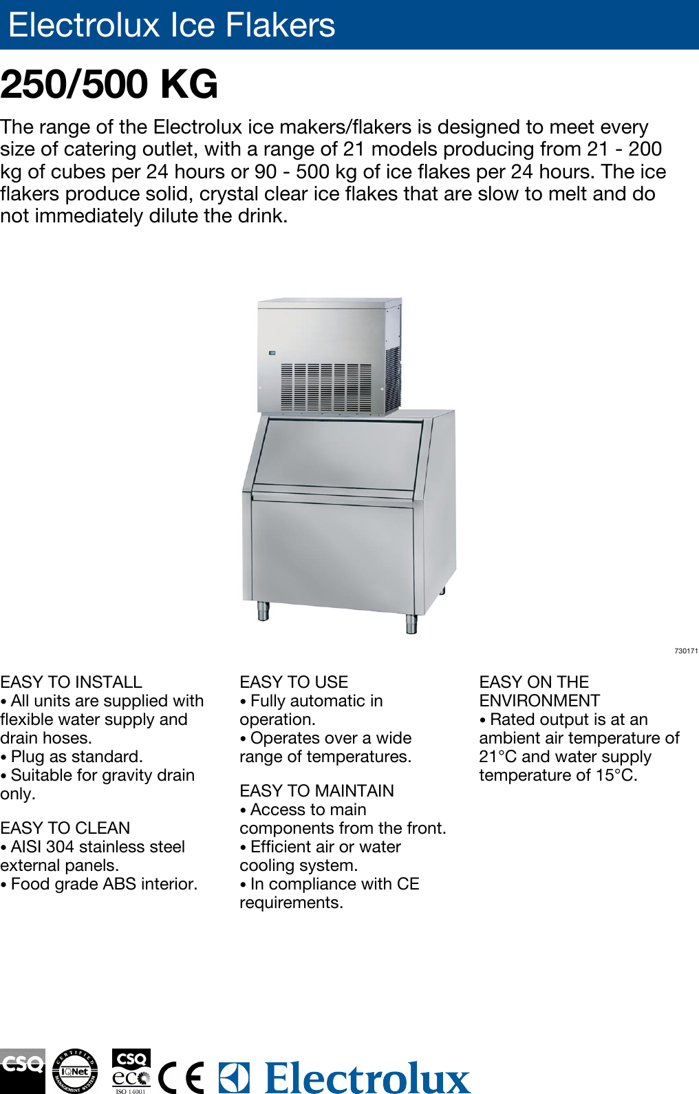 Electrolux 730171 Users Manual Ice Flakers