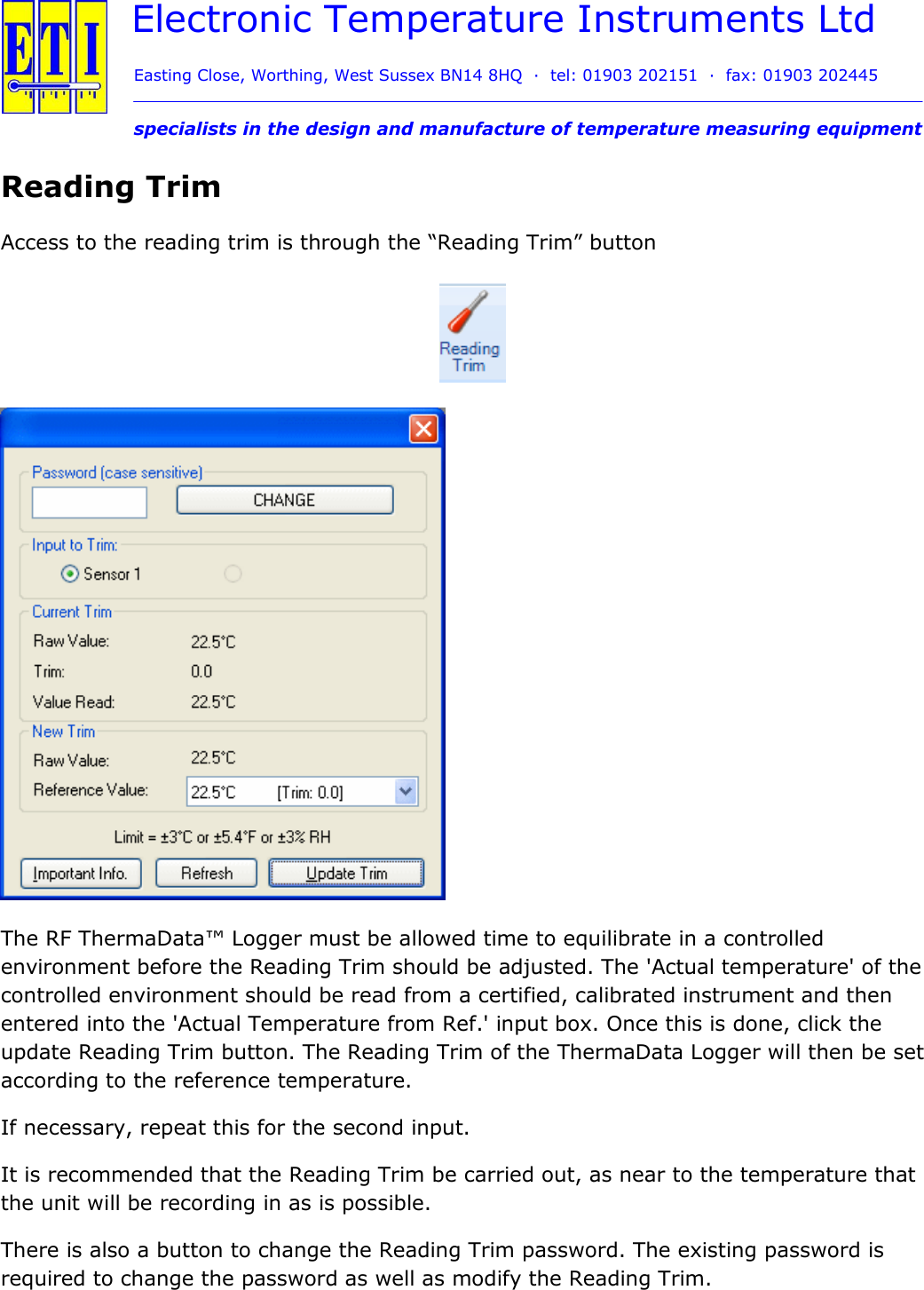 Electronic Temperature Instruments 2938 BSUSB, RF ThermaData Base ...