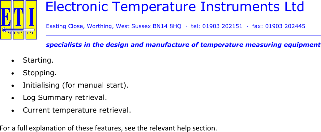 Electronic Temperature Instruments 2938 BSUSB, RF ThermaData Base ...