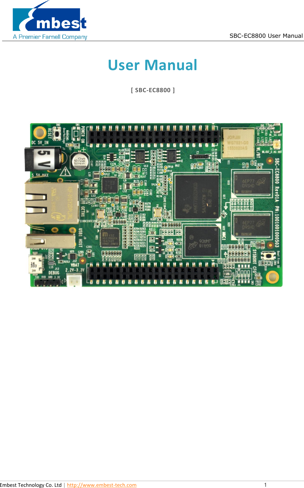 Embest Technology SBC-EC8800 SBC-EC8800 User Manual rev