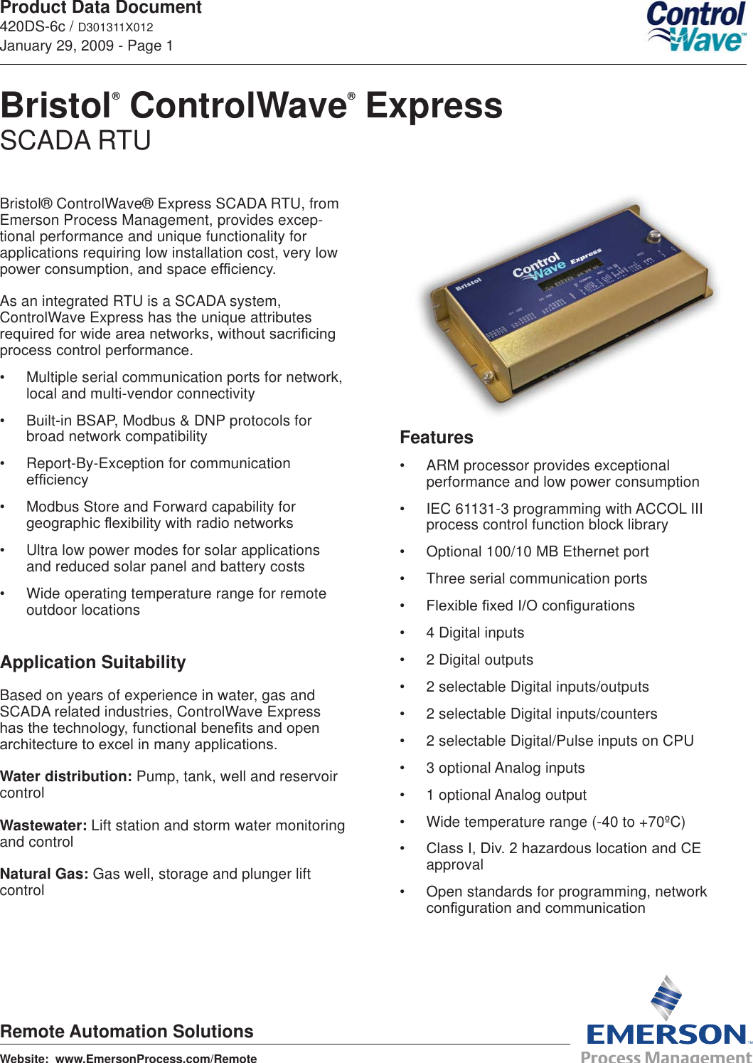 Emerson Process Management Bristol Controlwave Express Users Manual