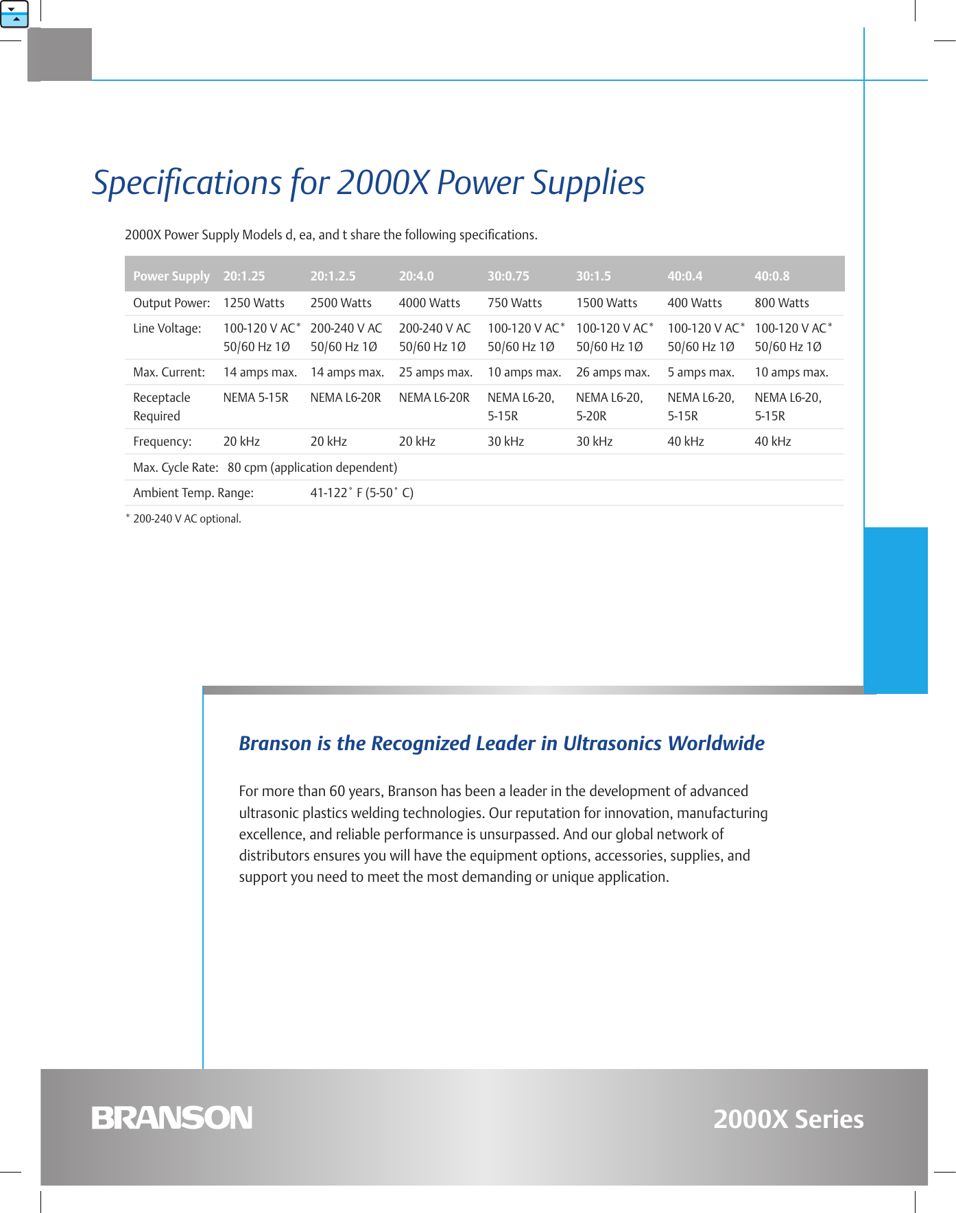 Emerson 2000X Series Welders Brochure