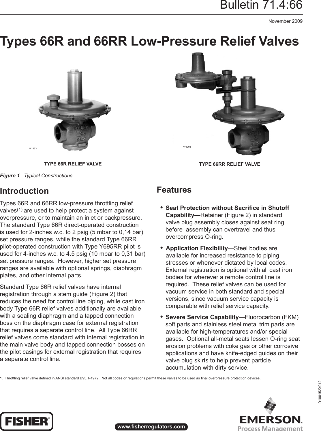 Emerson 66R Series Vapor Recovery Valves Data Sheet