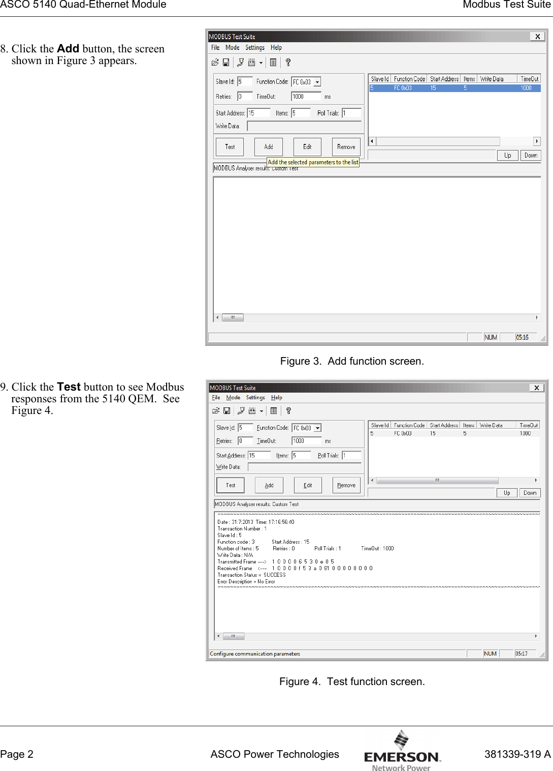 Emerson Asco 5140 Quad Ethernet Module Acc 72Ee Modbus 381339 319A
