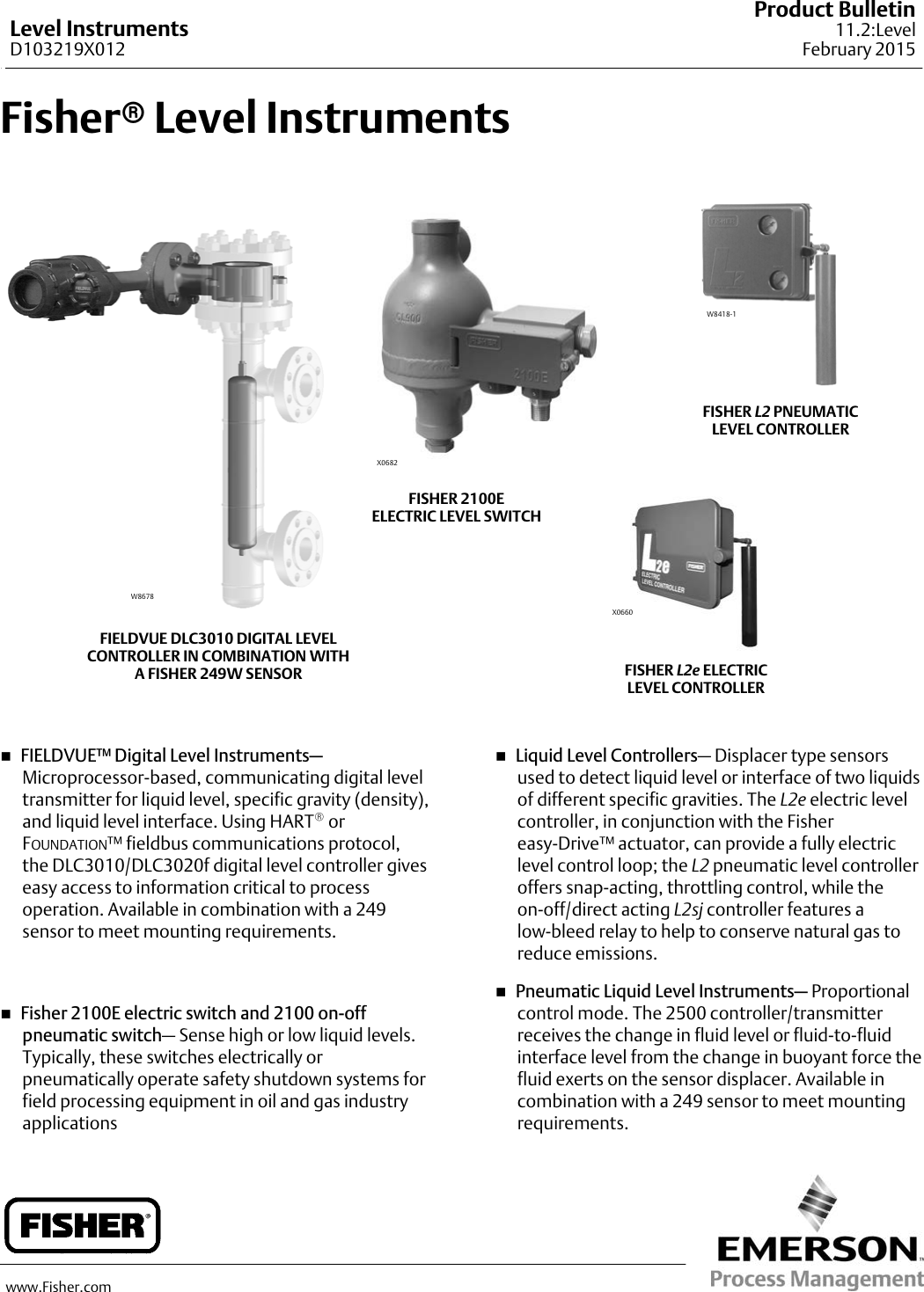 Emerson Fisher 2500 Data Sheet D103219X012_Feb15_AQ