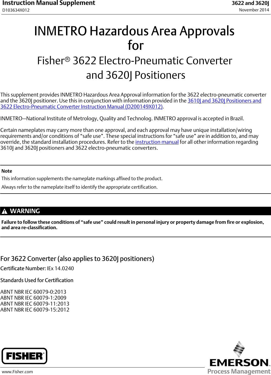 Emerson Fisher 3620J Instruction Manual D103634X012_Nov14_AQ