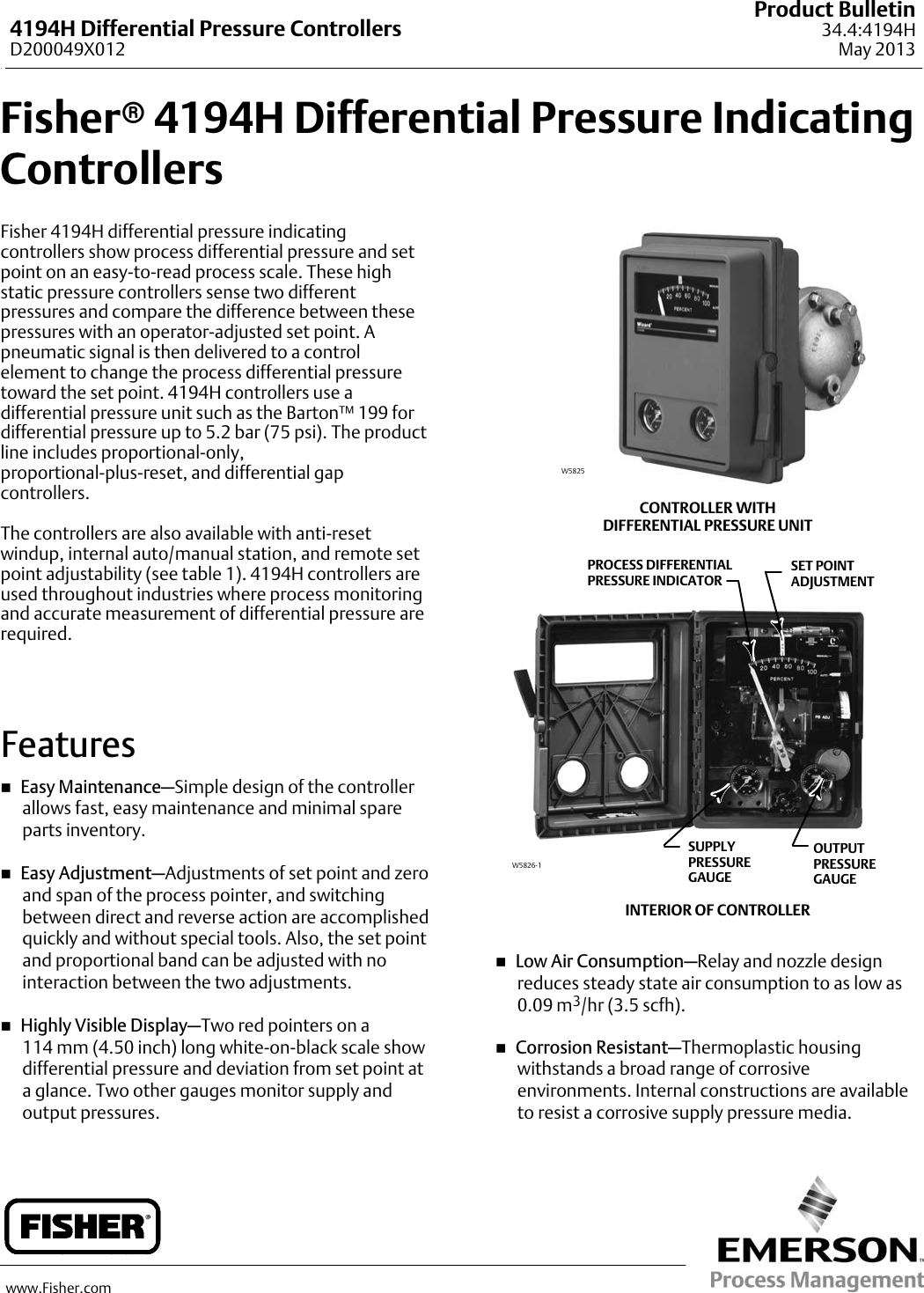 Emerson Fisher 4194 Data Sheet D200049X012_May13_AQ