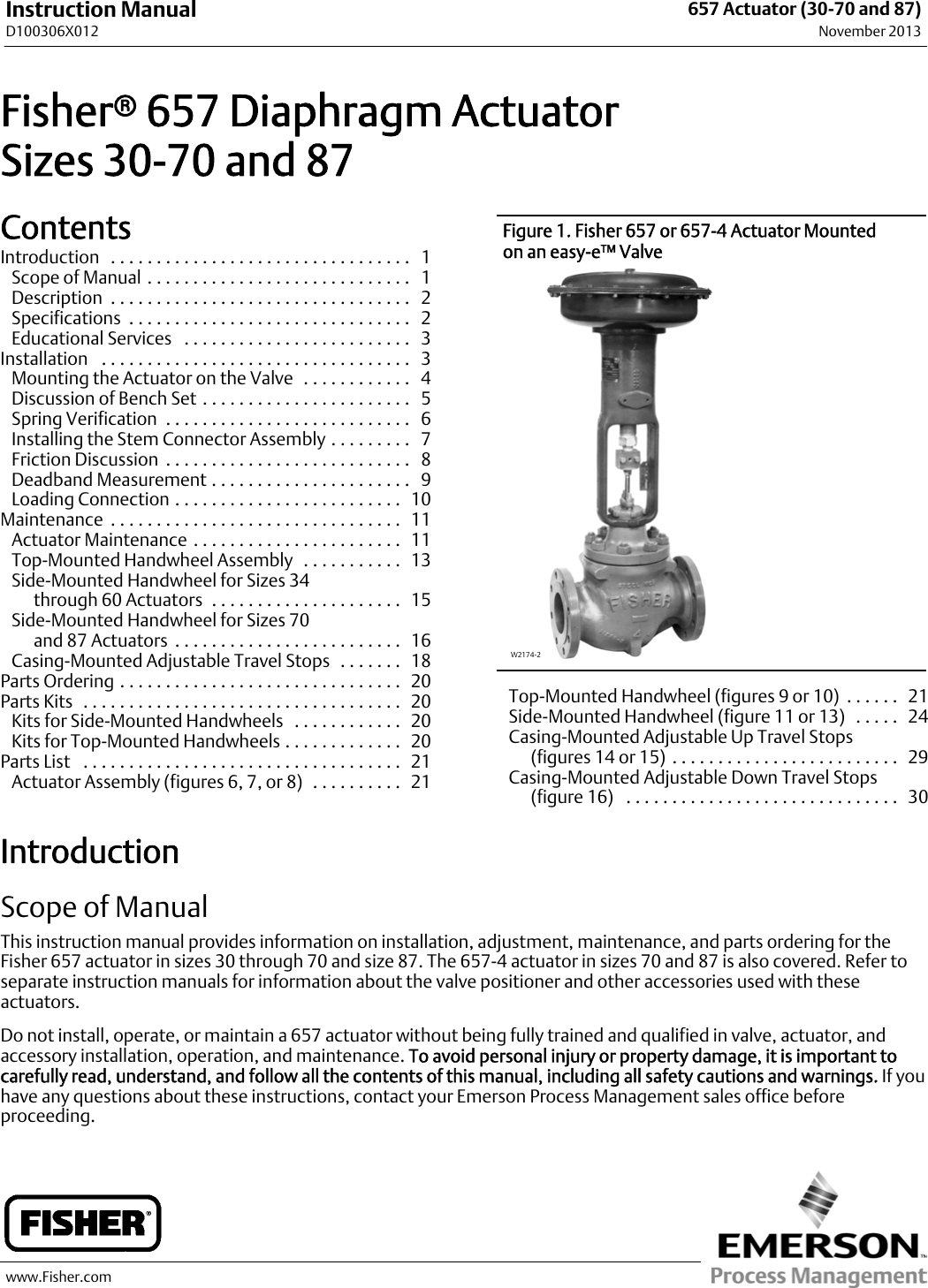 Emerson Fisher 657 And 667 Installation Instructions