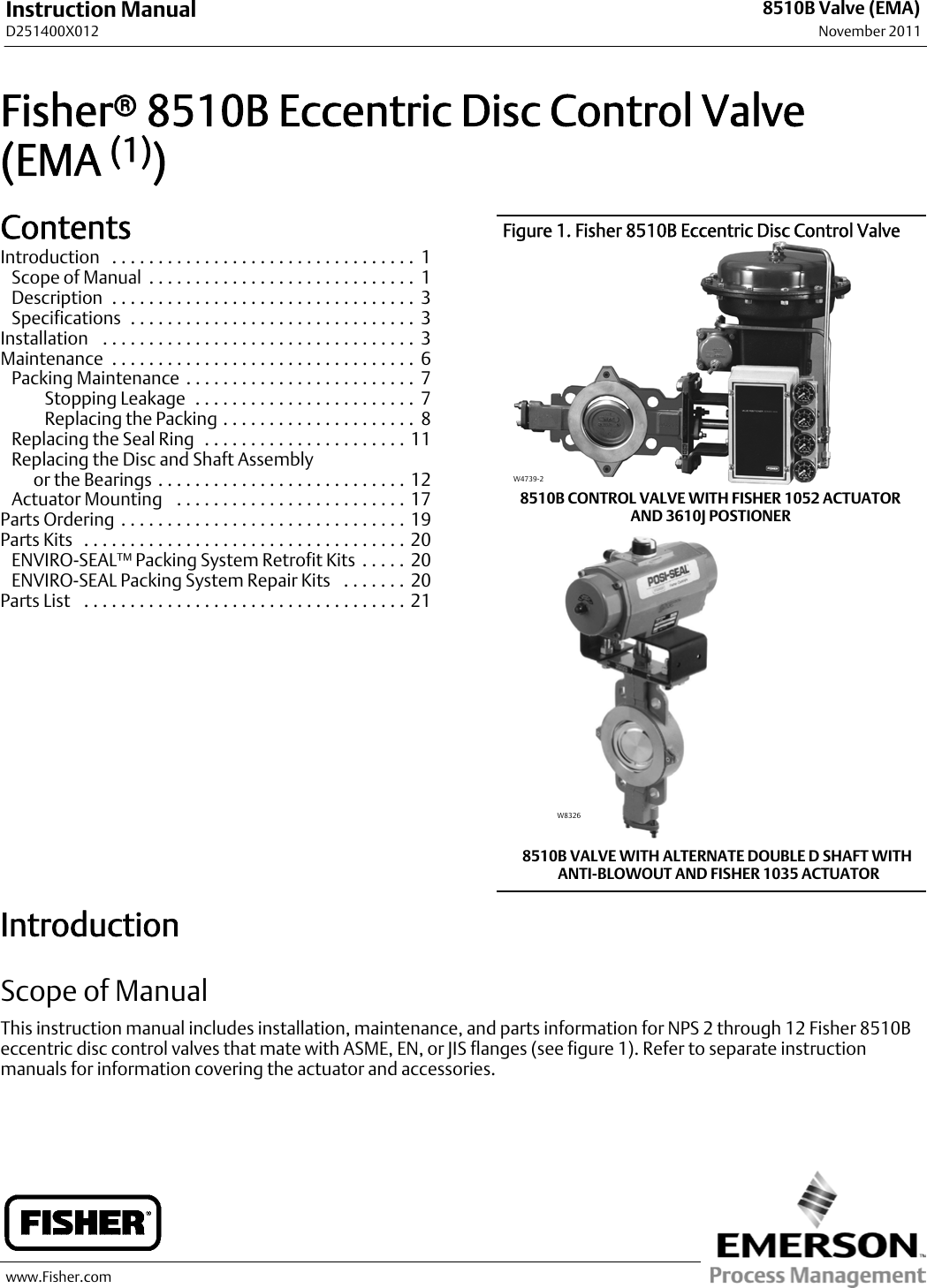 Emerson Fisher 8510B Instruction Manual
