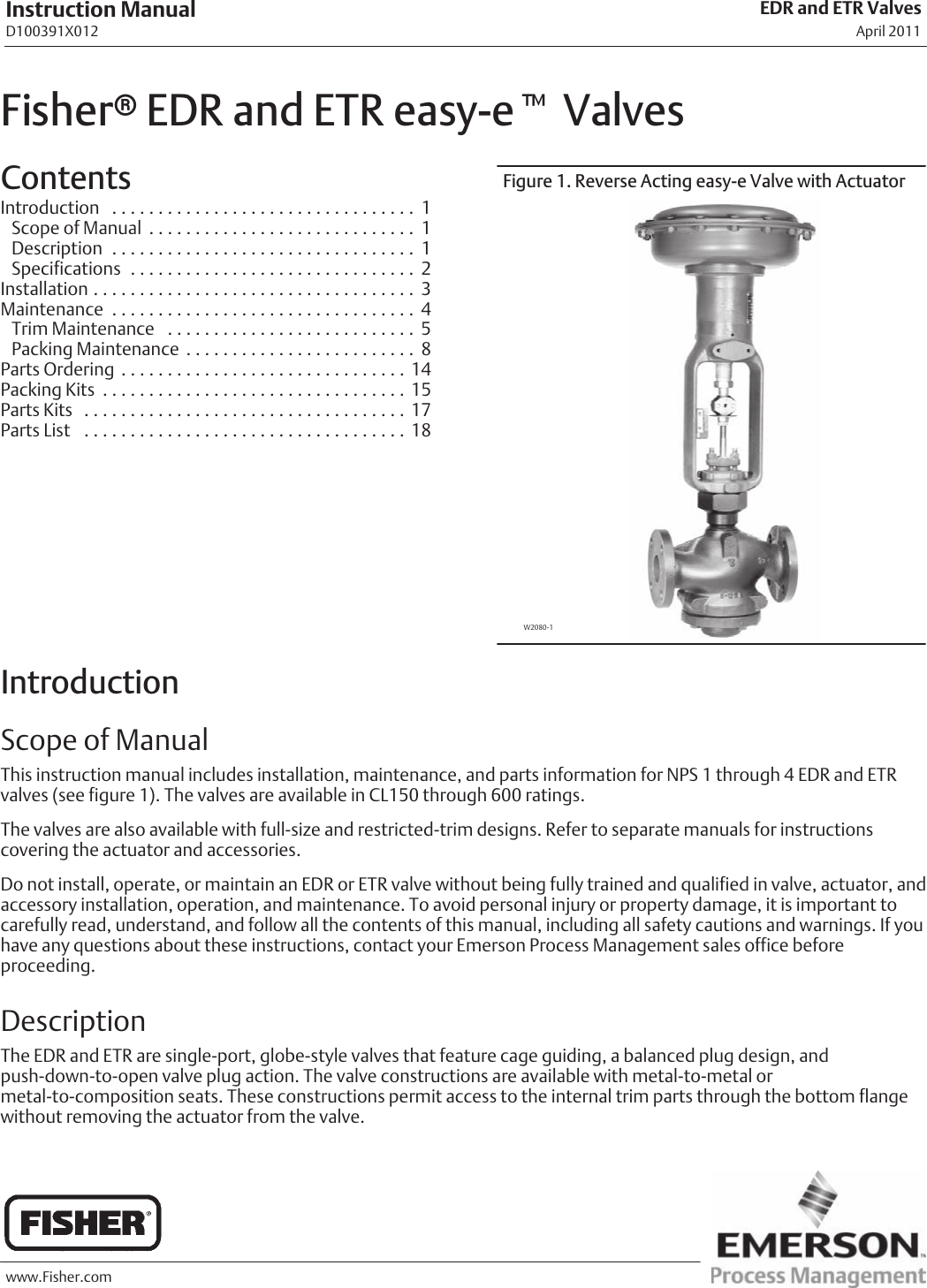 Emerson Fisher Easy E Ed Instruction Manual D100391X012_Apr11