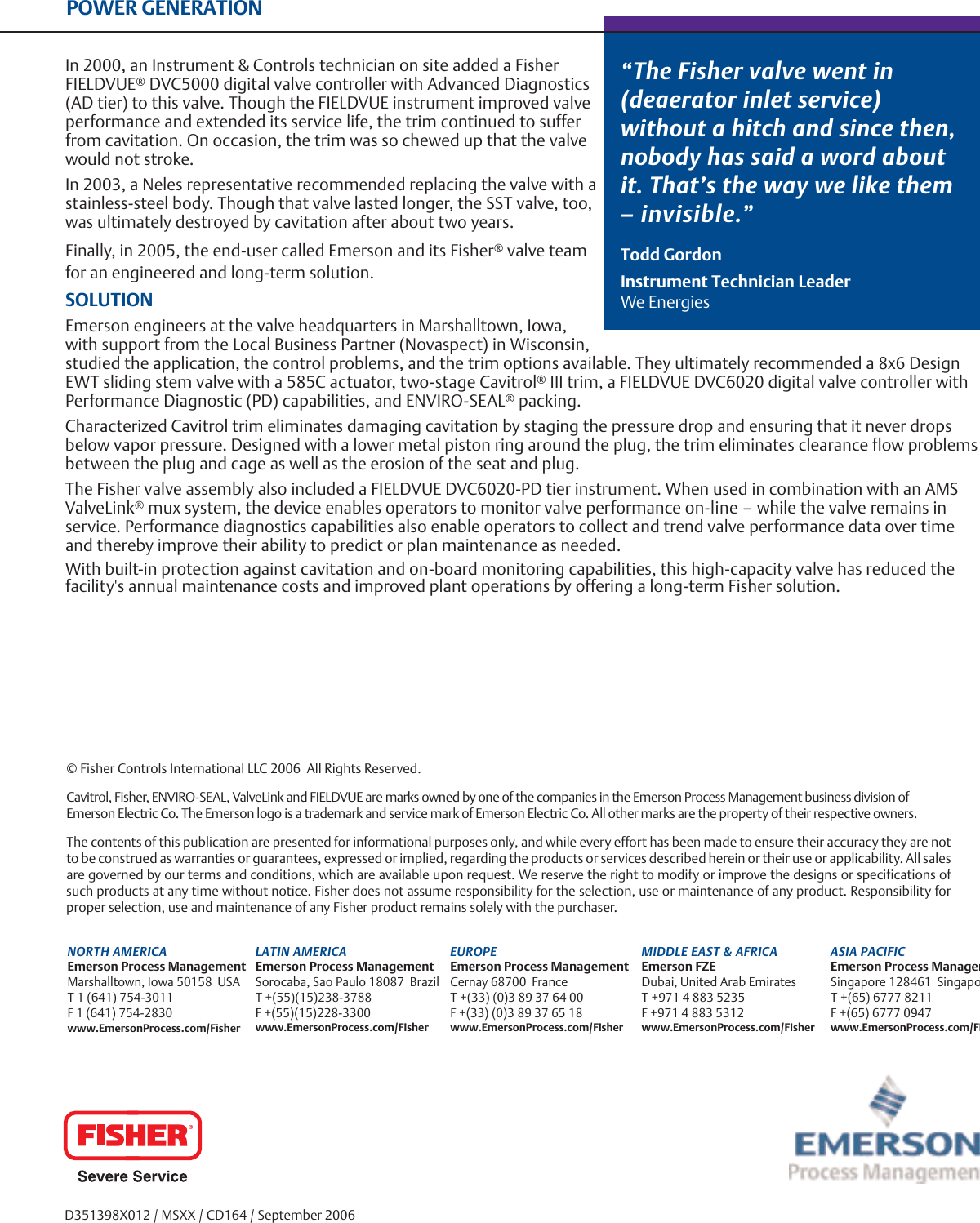 Emerson Fisher Easy E Ewt C Reference Manual Design Valve With Cavitrol ...